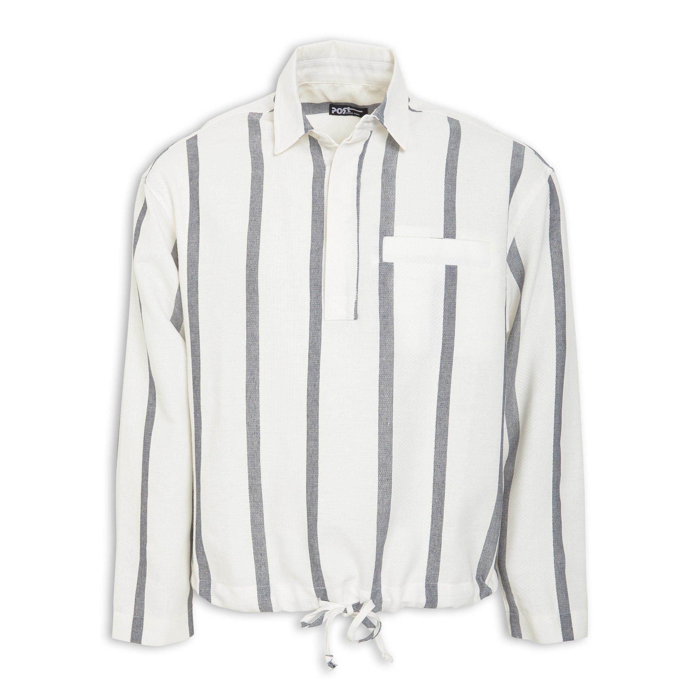 Navy Stripe Drawstring Shirt (3204767) | Port