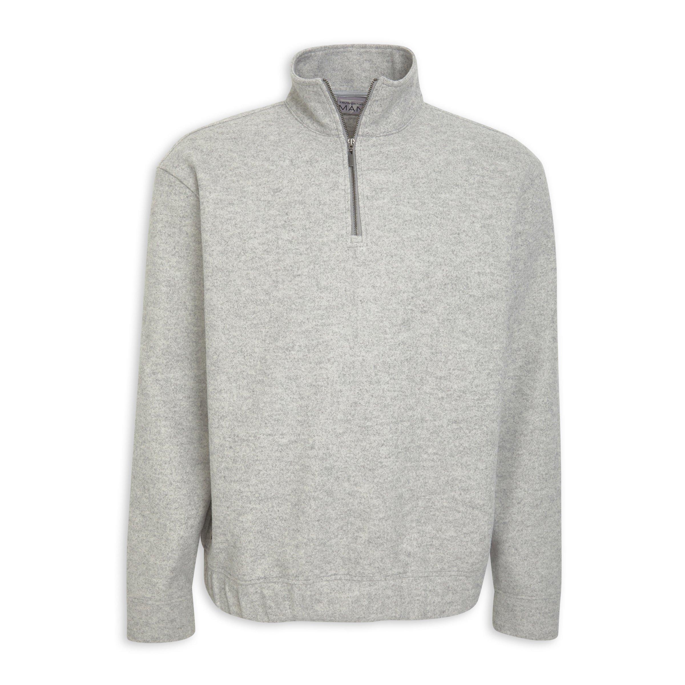 Grey Funnel Neck Sweat Top (3205052) | Truworths Man