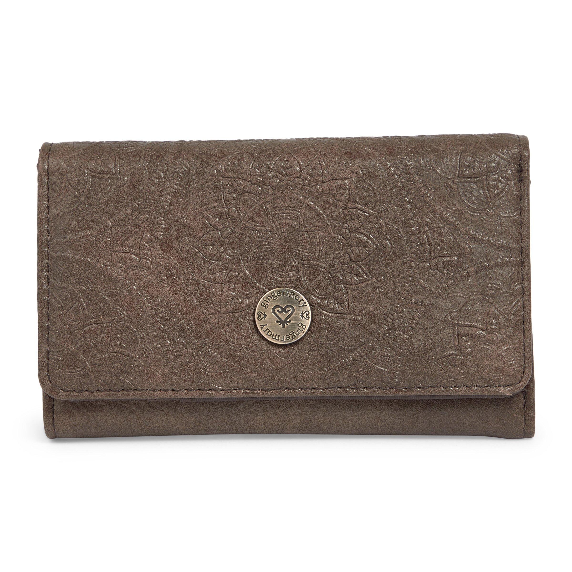 Brown Embossed Flap Over Purse (3205054) | Ginger Mary