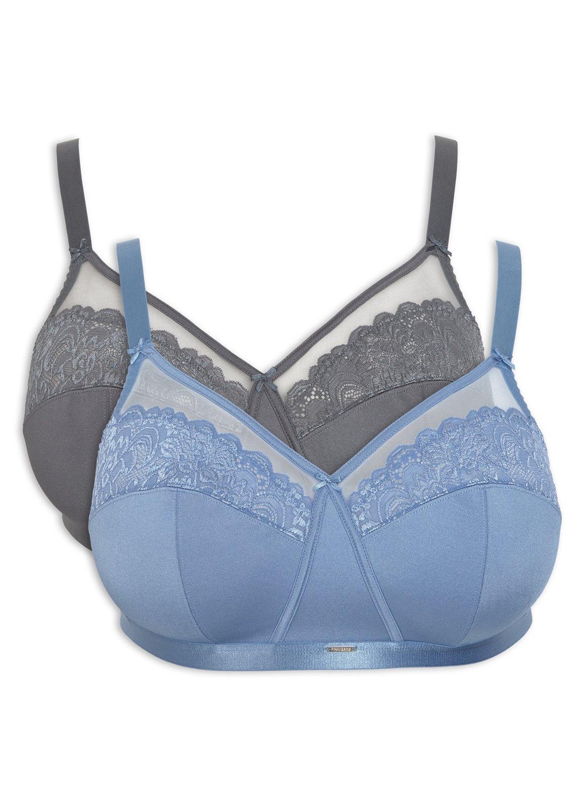 2-pack Blue and Grey Lace Crossover Bras (3205126) | Truworths