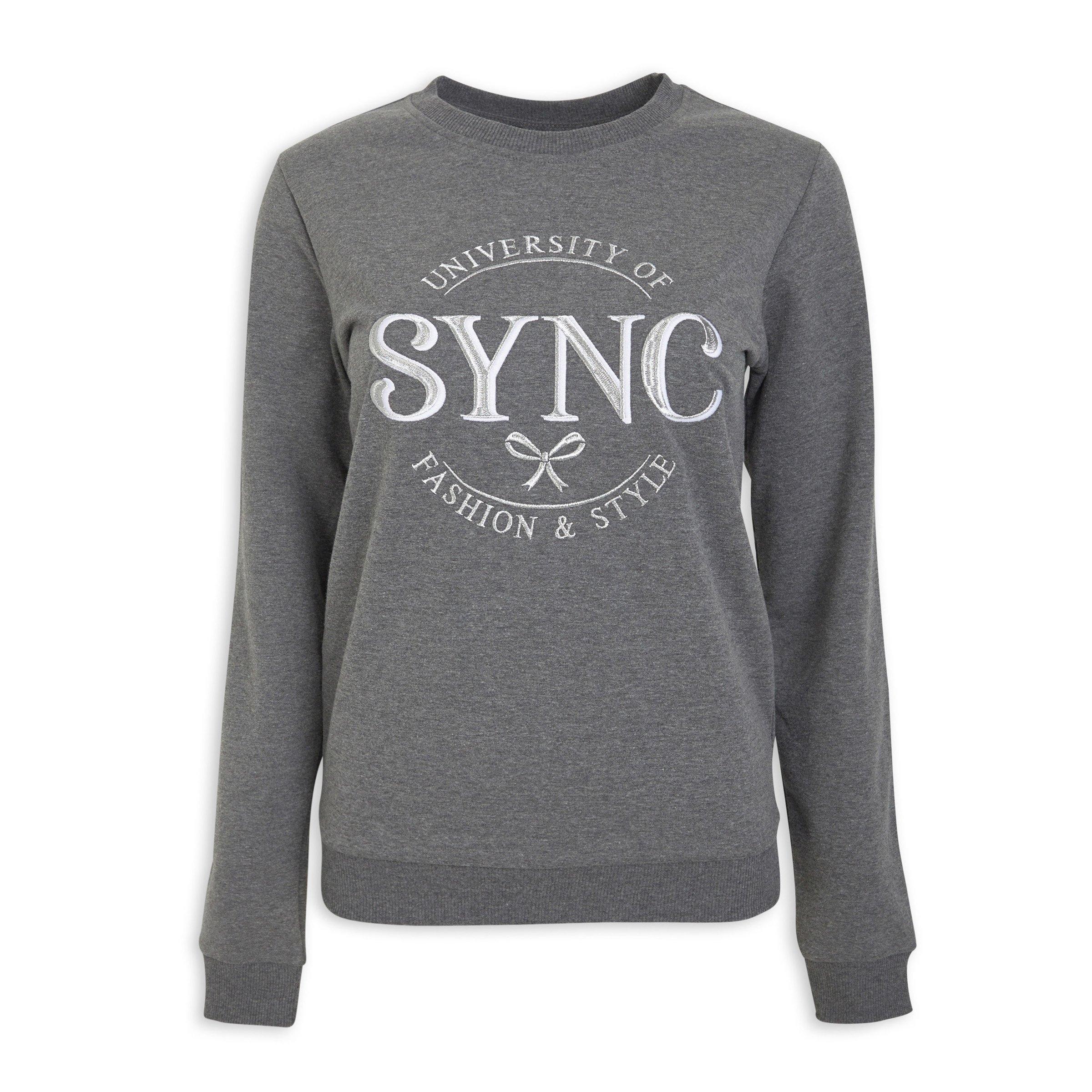 Charcoal Grey Embroidered Sweatshirt (3205141) | Identity X Sync