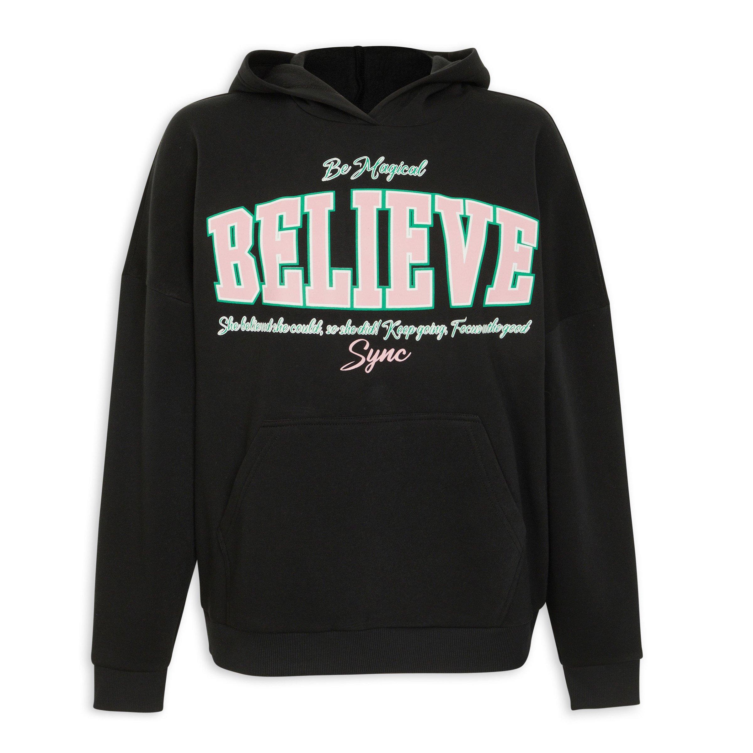 Black Hooded Graphic Top (3205182) | Identity X Sync