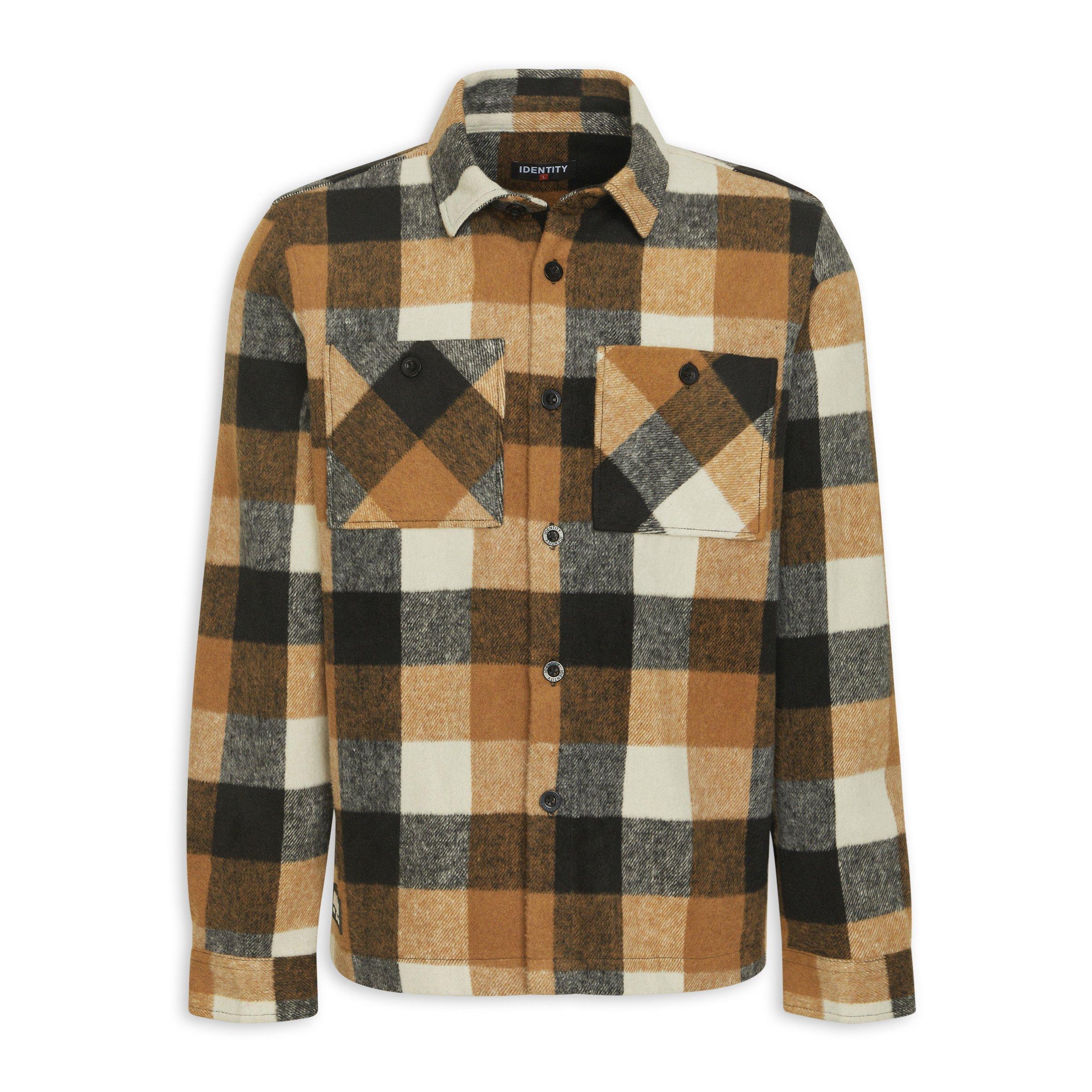 Camel Check Shacket (3205184) | Identity