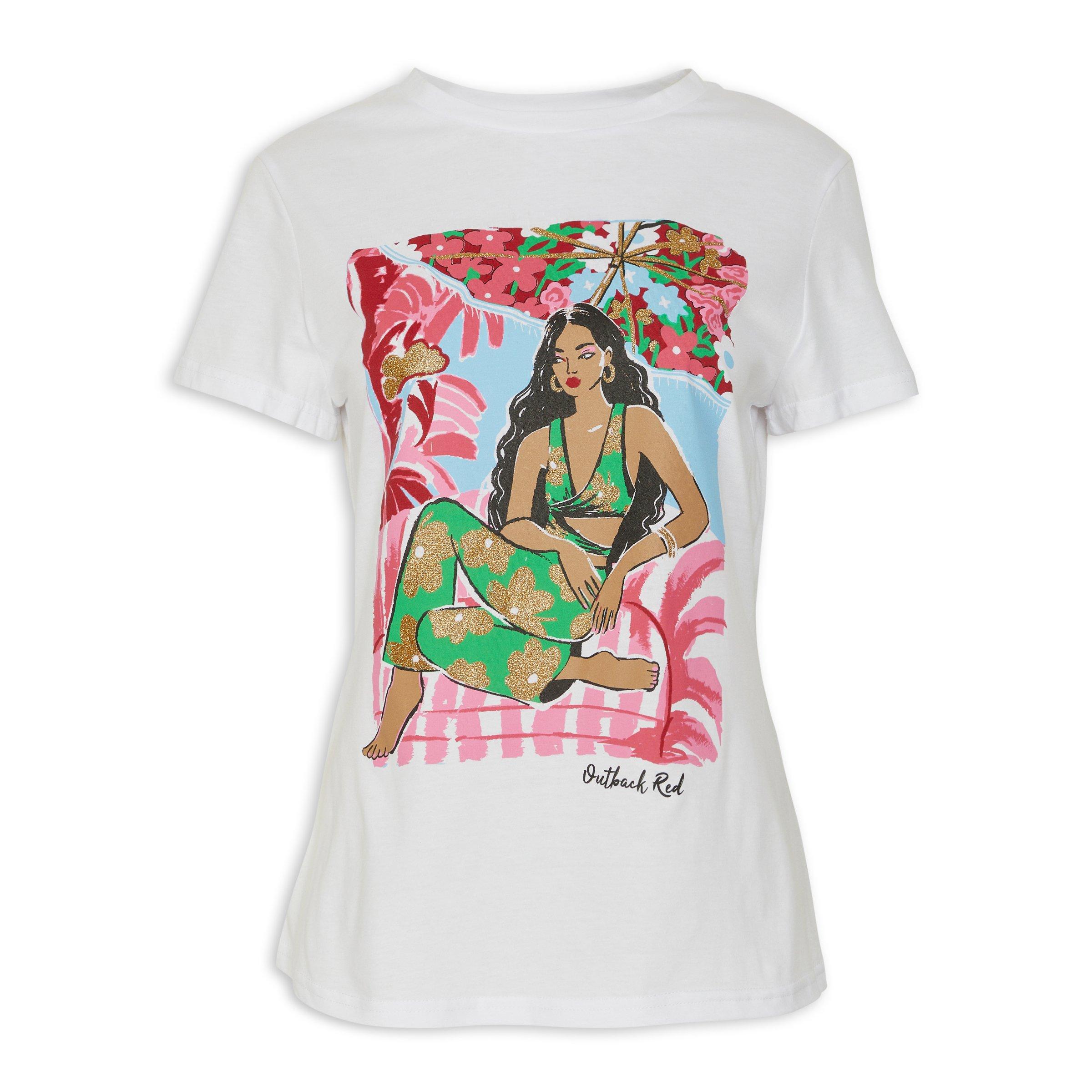 White Graphic T-shirt (3205541) | OUTBACK RED