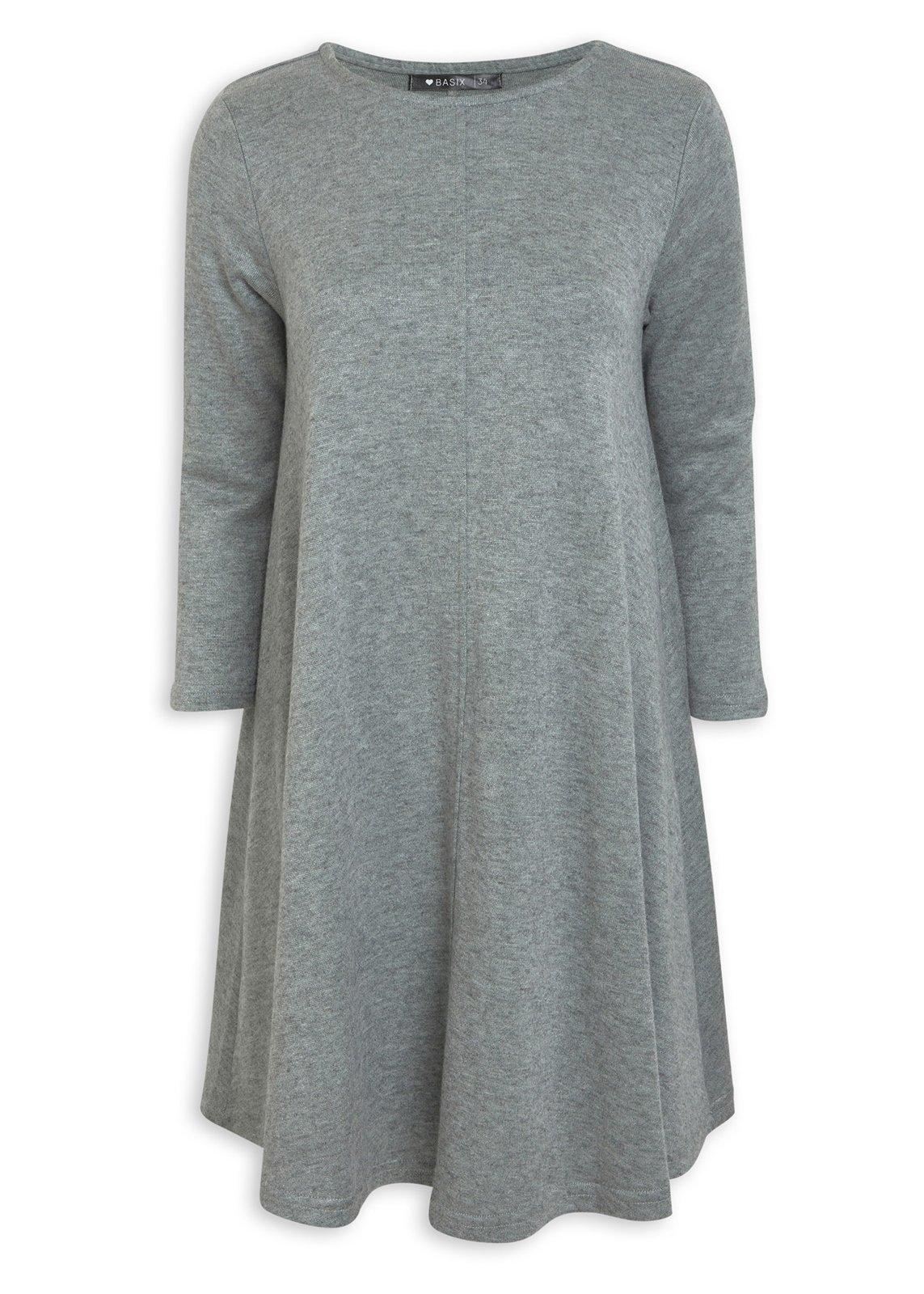 Grey A-line Dress (3205649) | Basix
