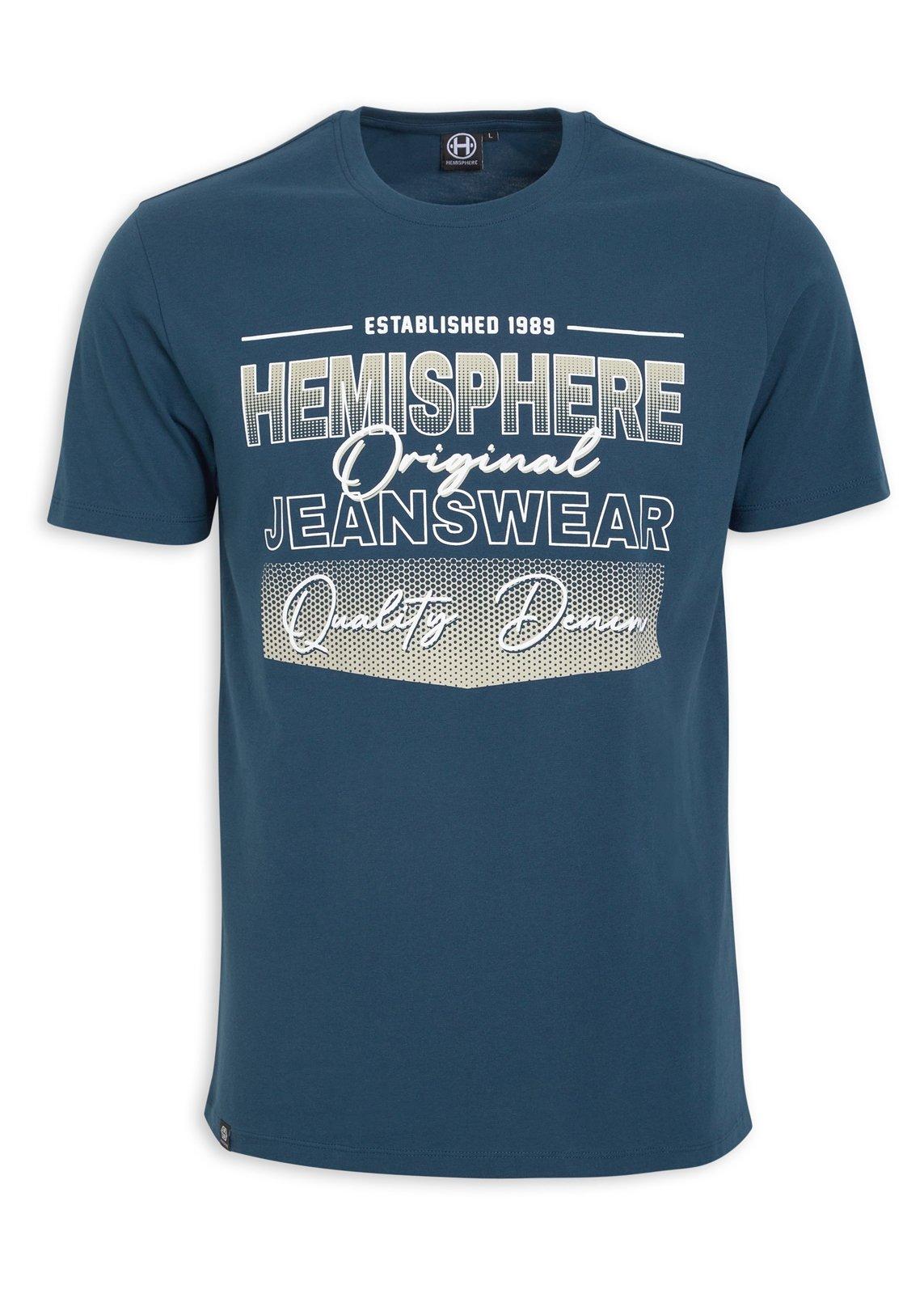 Petrol Blue Branded T-shirt (3205846) | Hemisphere