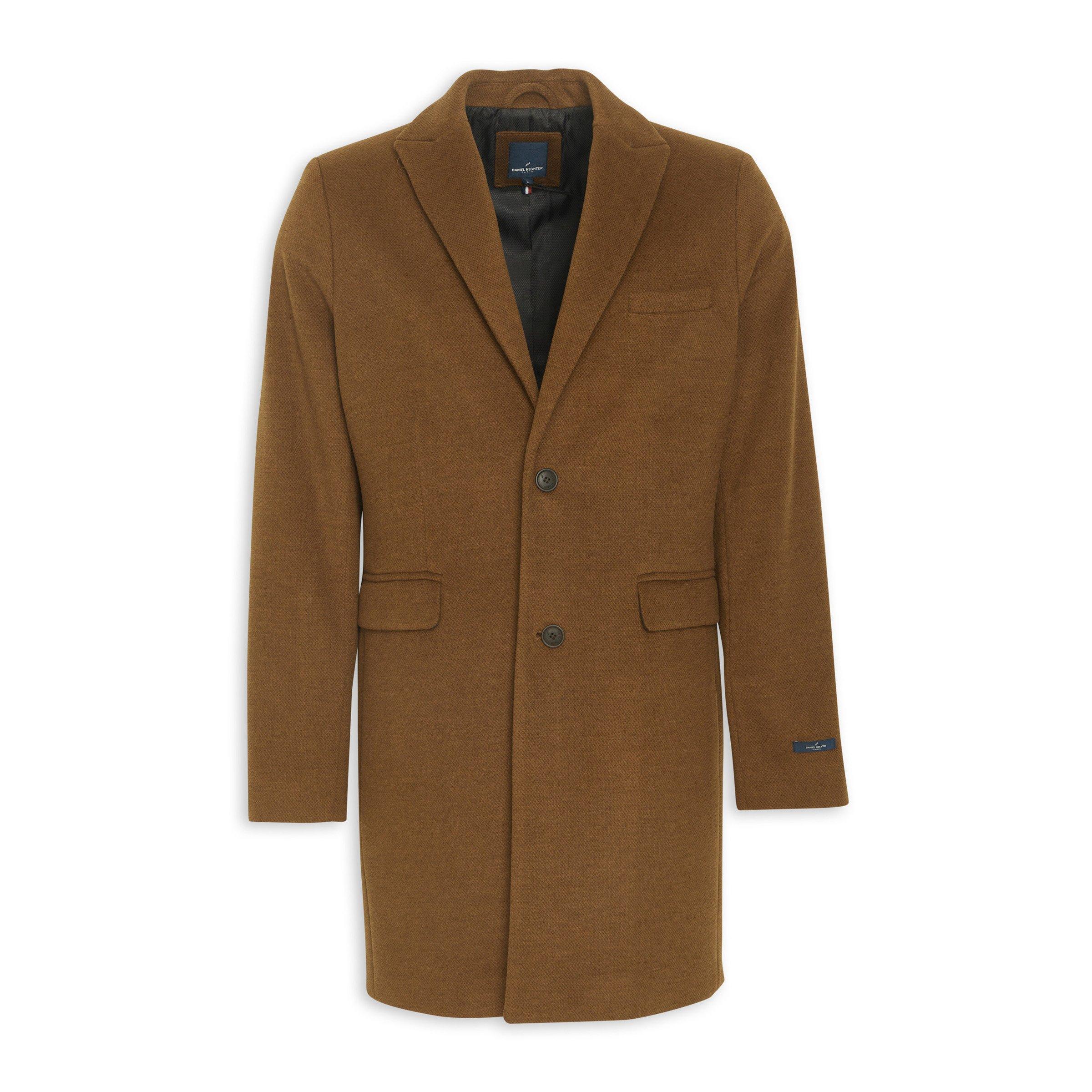 Tan Crombie Coat (3206080) | Daniel Hechter