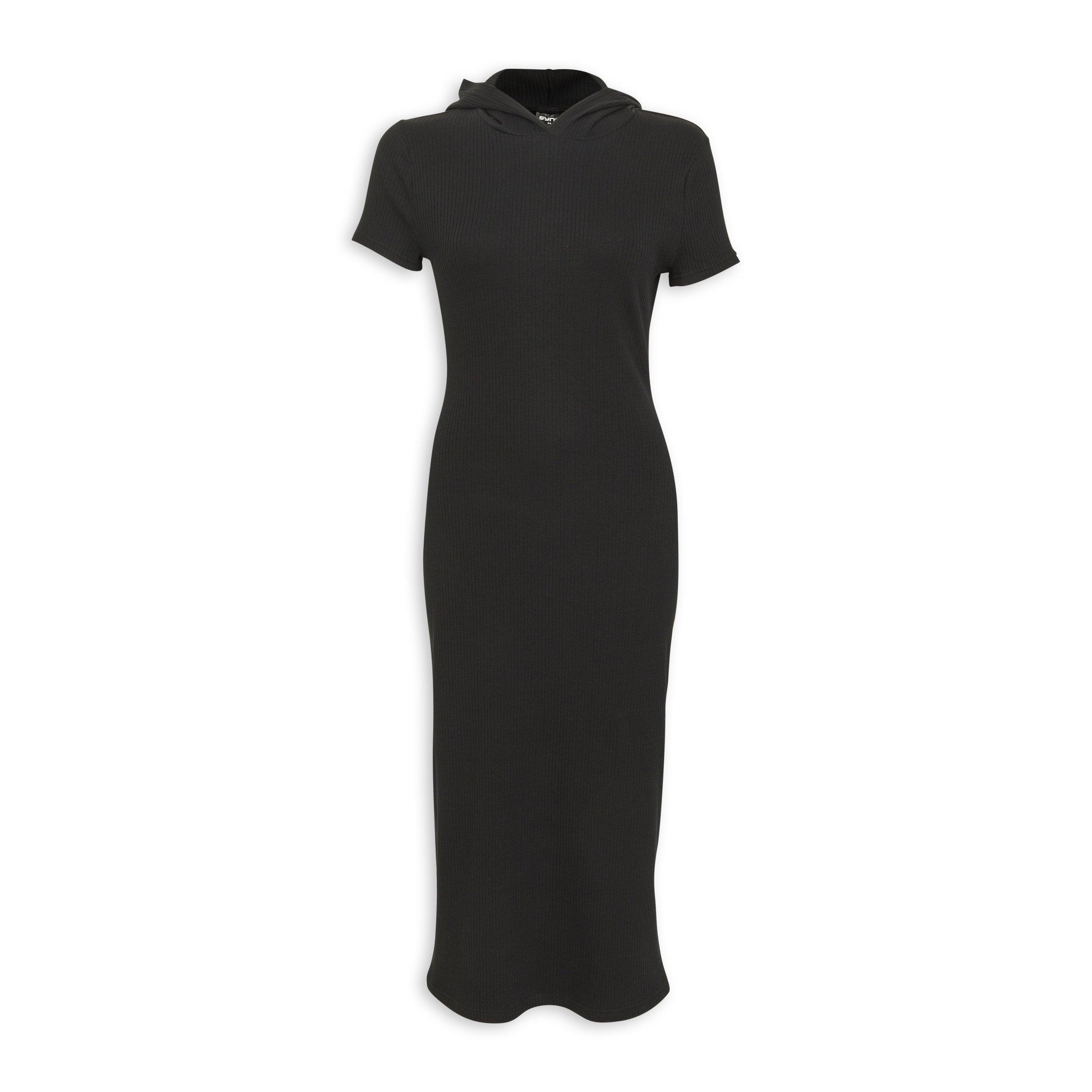 Black Hooded Rib Dress (3206439) | Identity X Sync