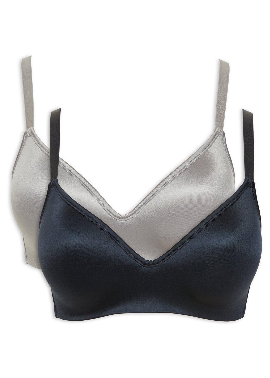 2-pack Navy and Silver Non Wire Bras (3206540) | Skiny