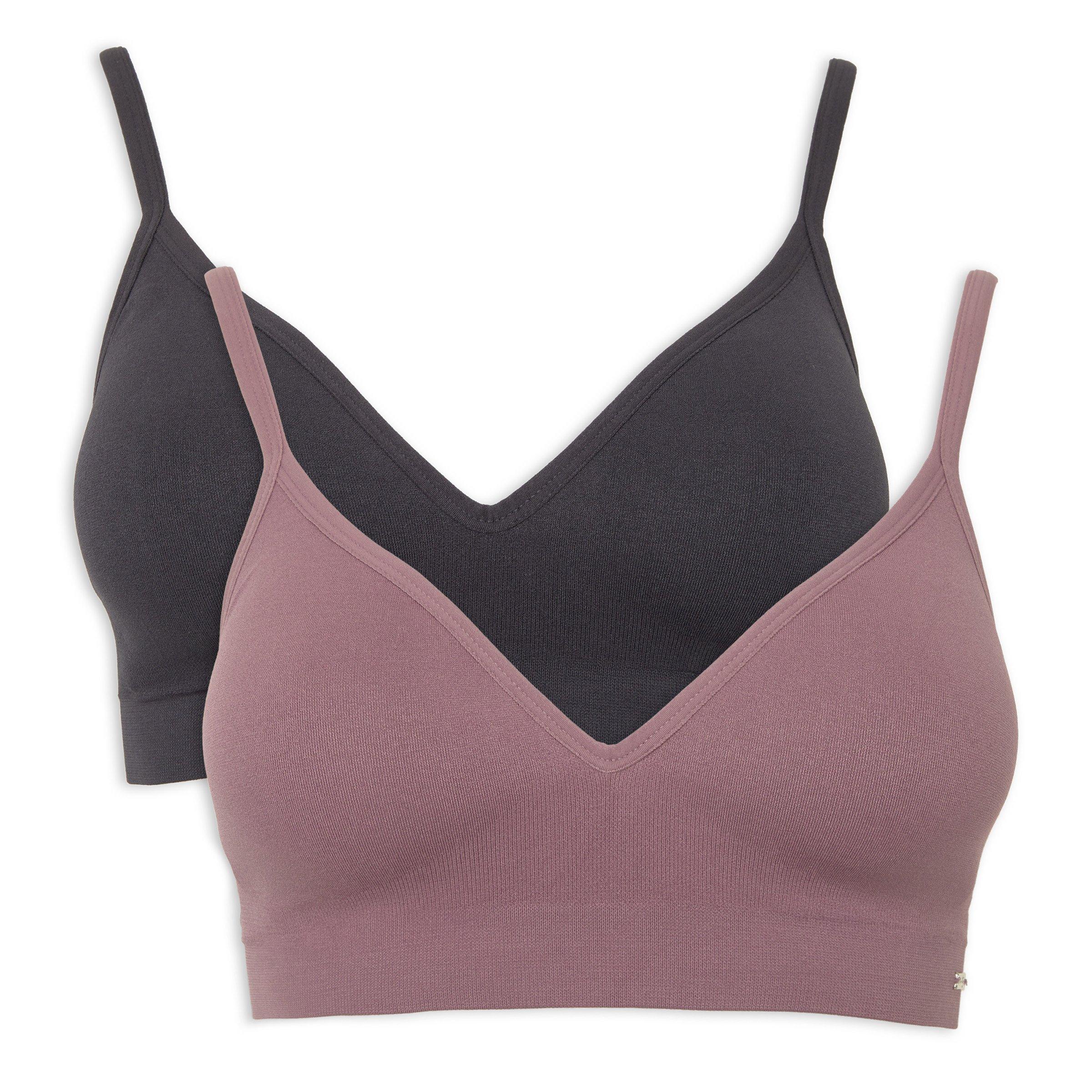 2-pack Pink and Grey Padded Plunge Bras (3206698) | Identity