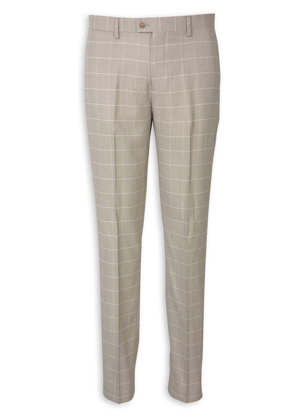 Beige Check Regular Fit Pants (3206898) | Truworths Man