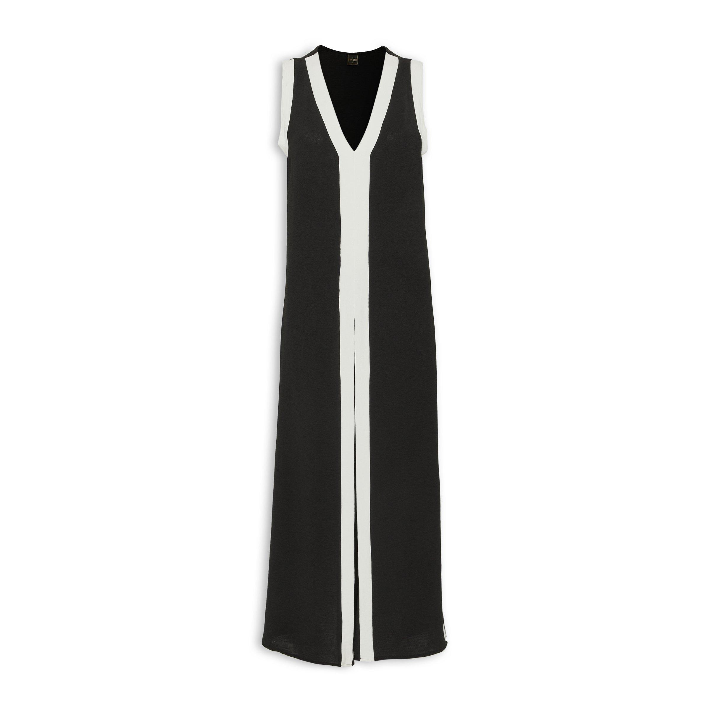 Black & Ivory Panel Maxi Dress (3206909) | Miss Port