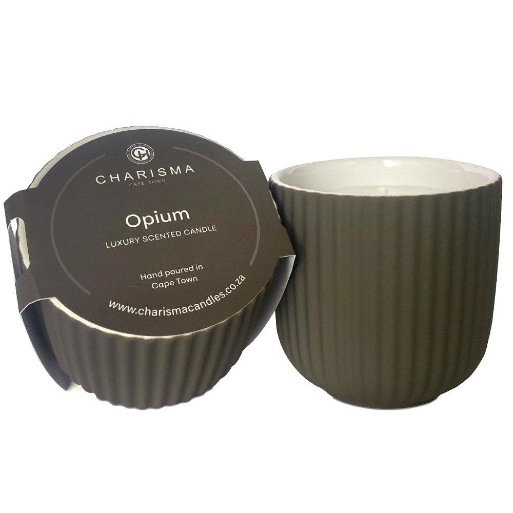 Opium Ribbed Ceramic Candle (3207087) | Charisma