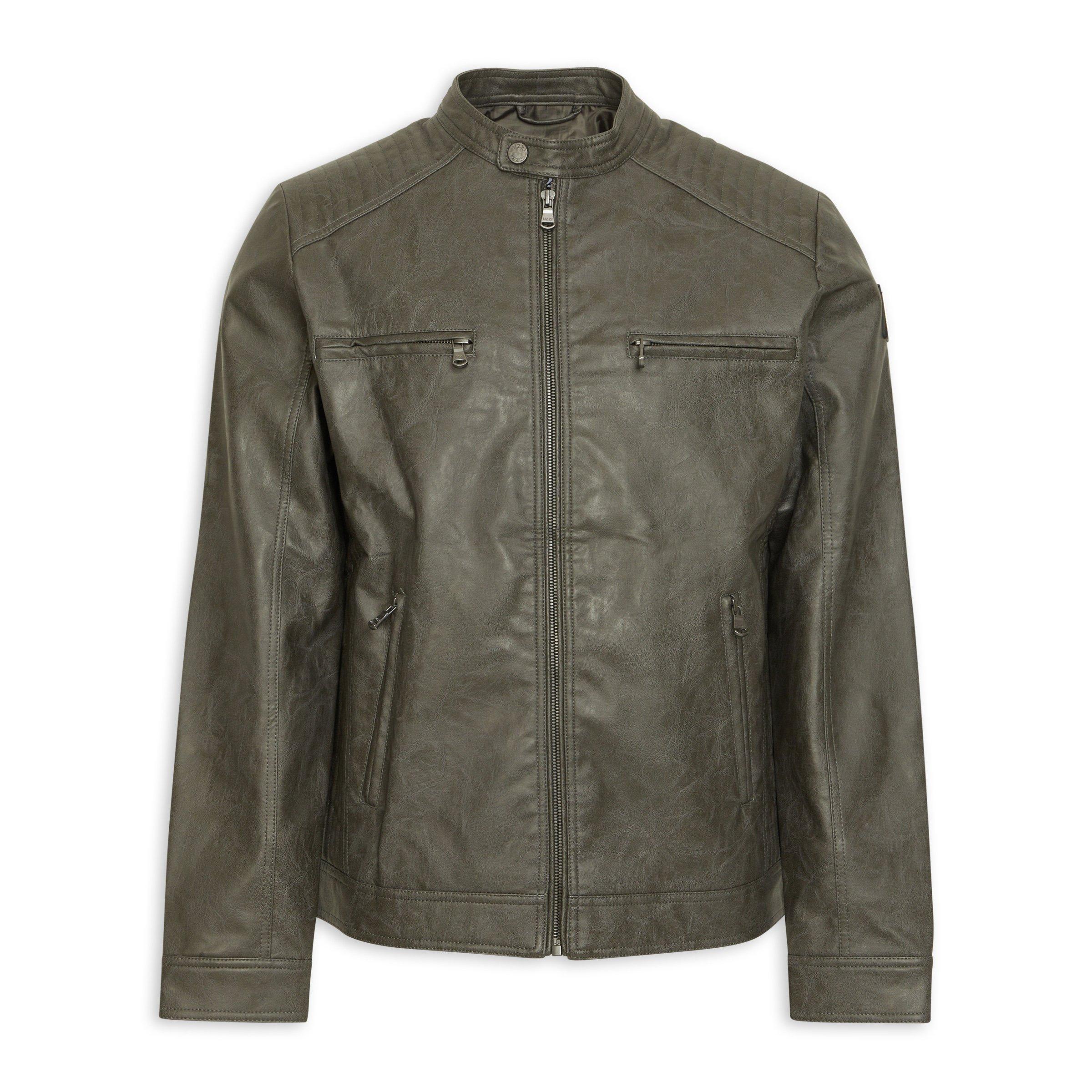 Grey Biker Jacket (3207151) | UZZI