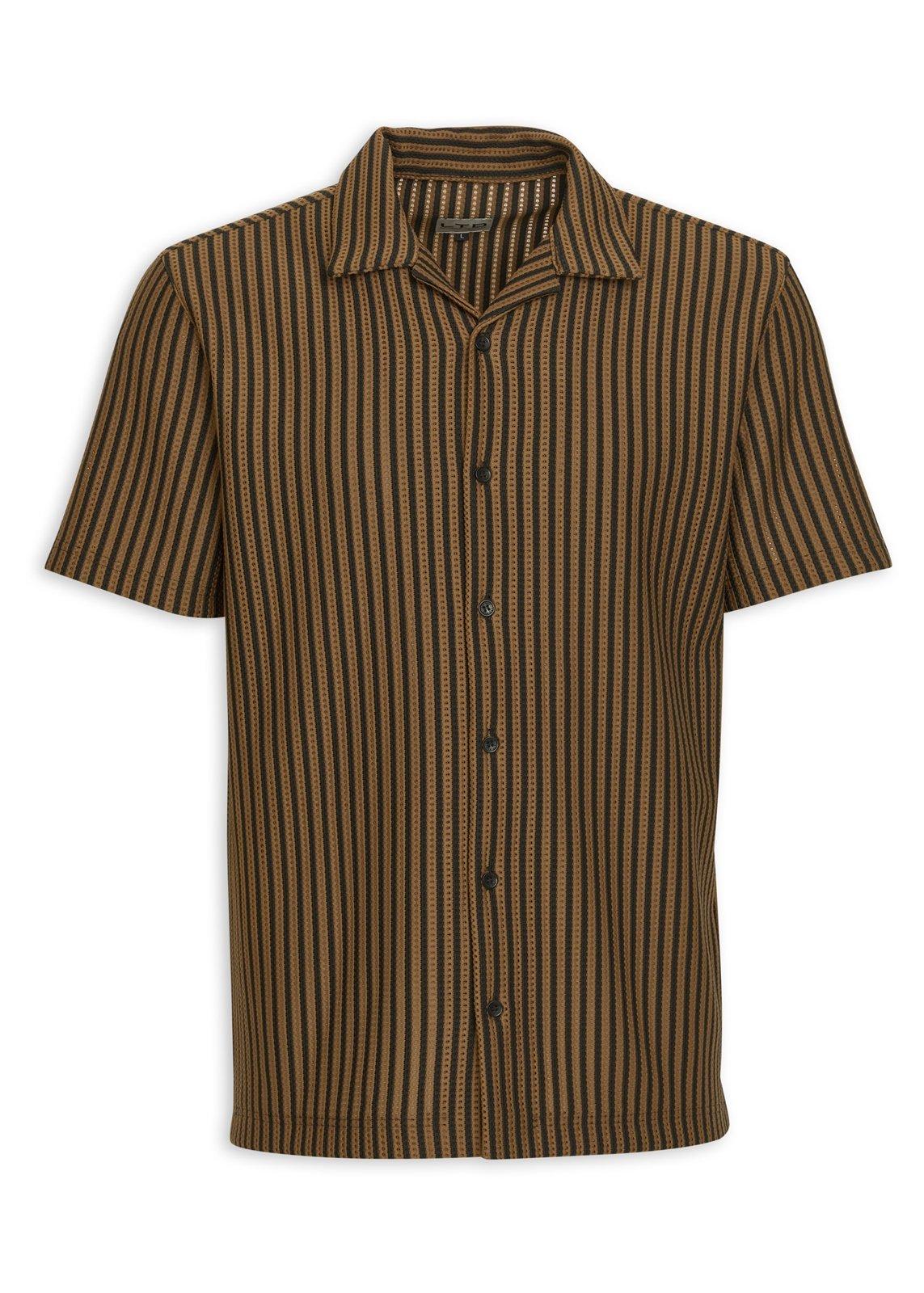 Black and Camel Striped Shirt (3207445) | LTD Man
