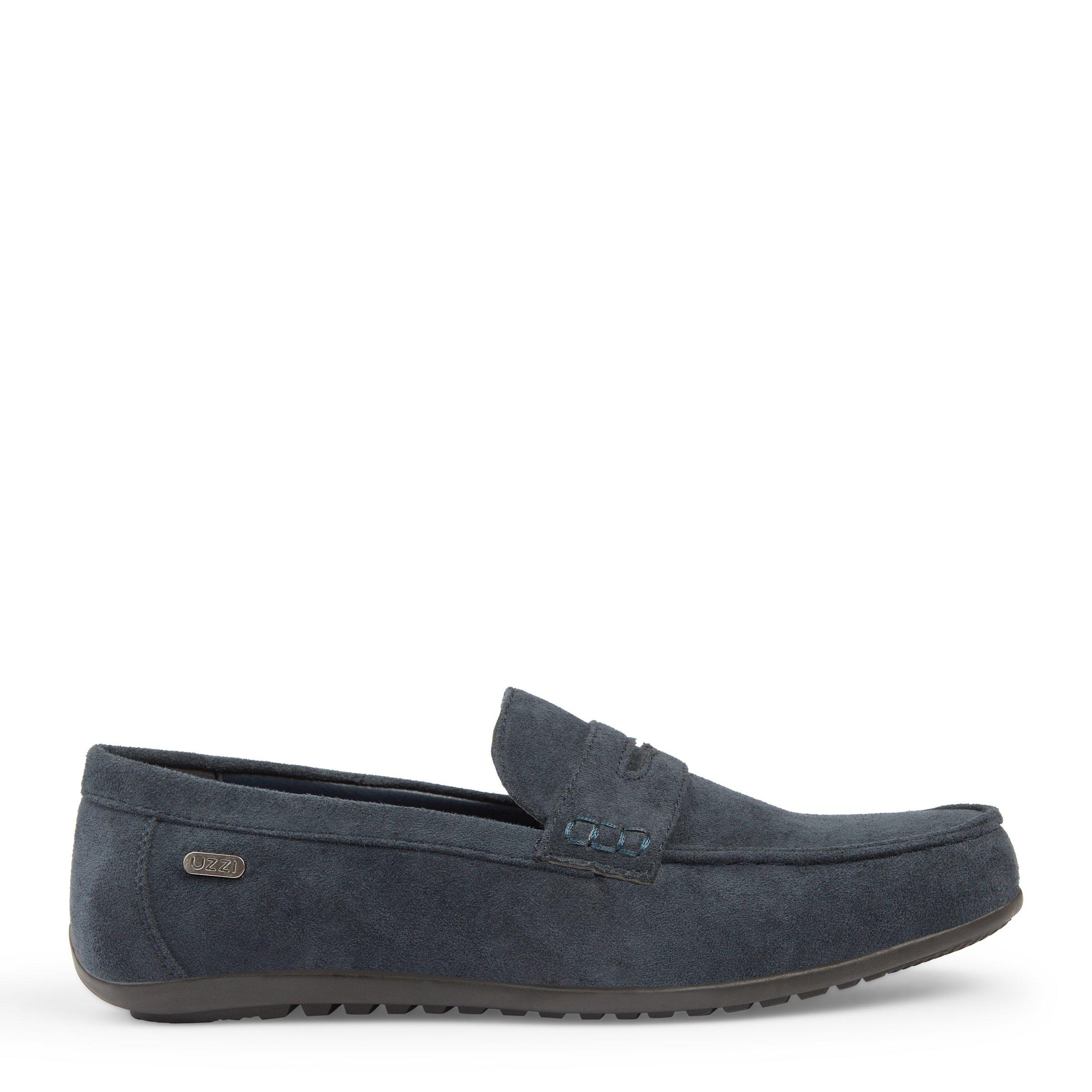 Navy Mock Suede Moccasin Loafers (3207482) | UZZI