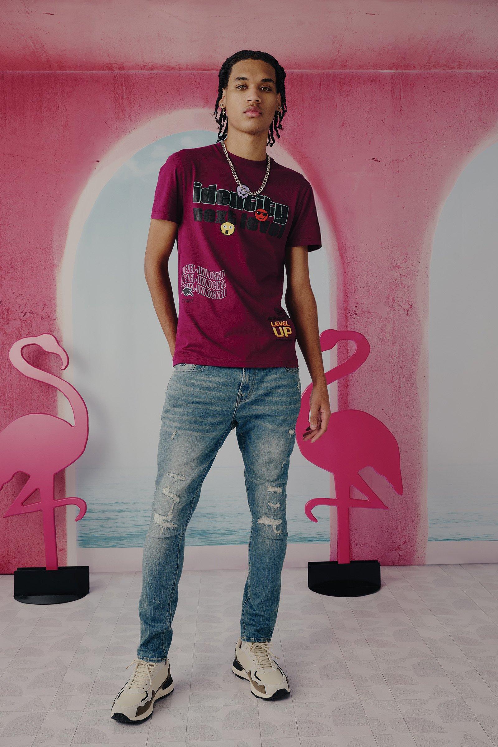 Berry Purple Printed T-shirt (3207557) | Identity