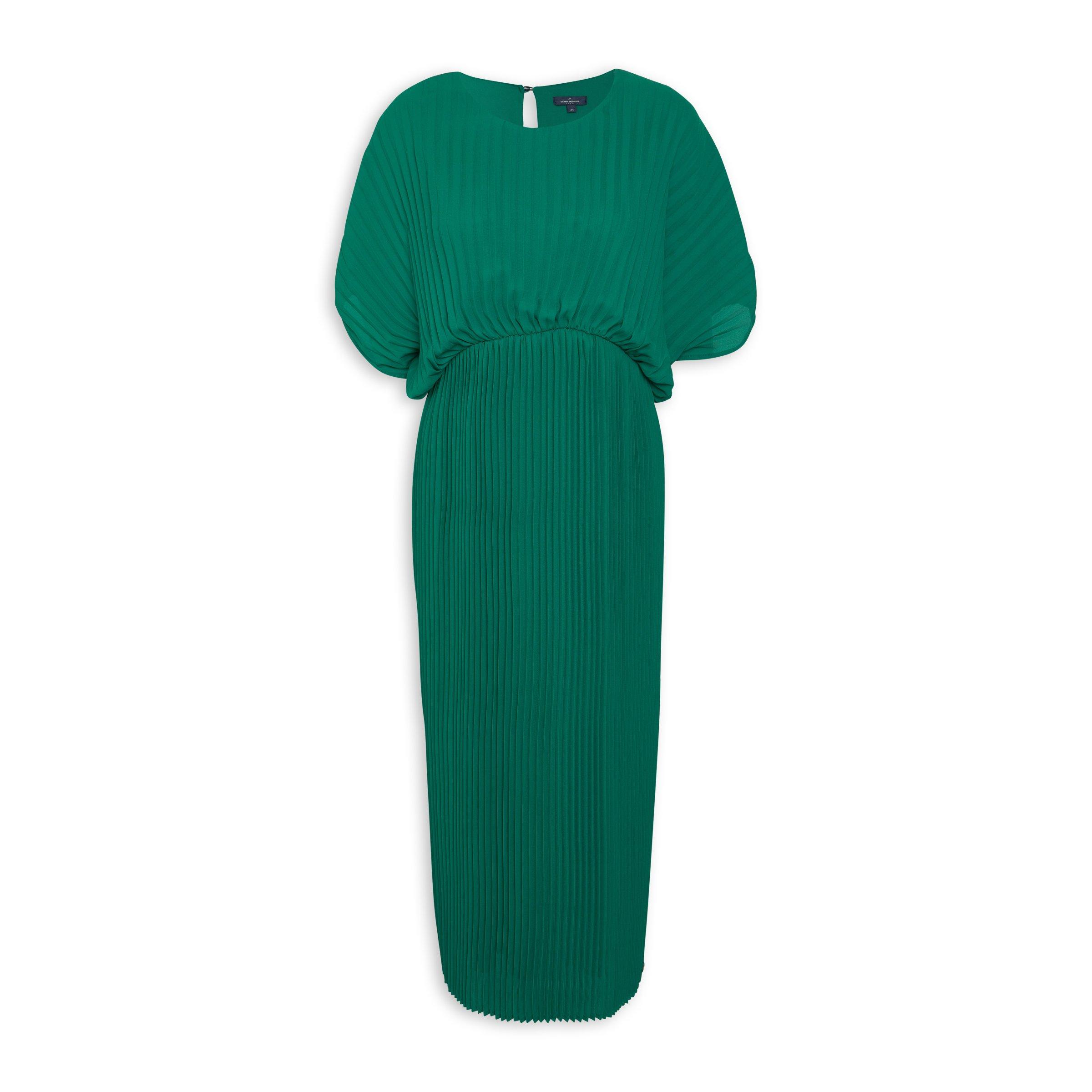 Green Pleated Column Dress (3208197) | Daniel Hechter