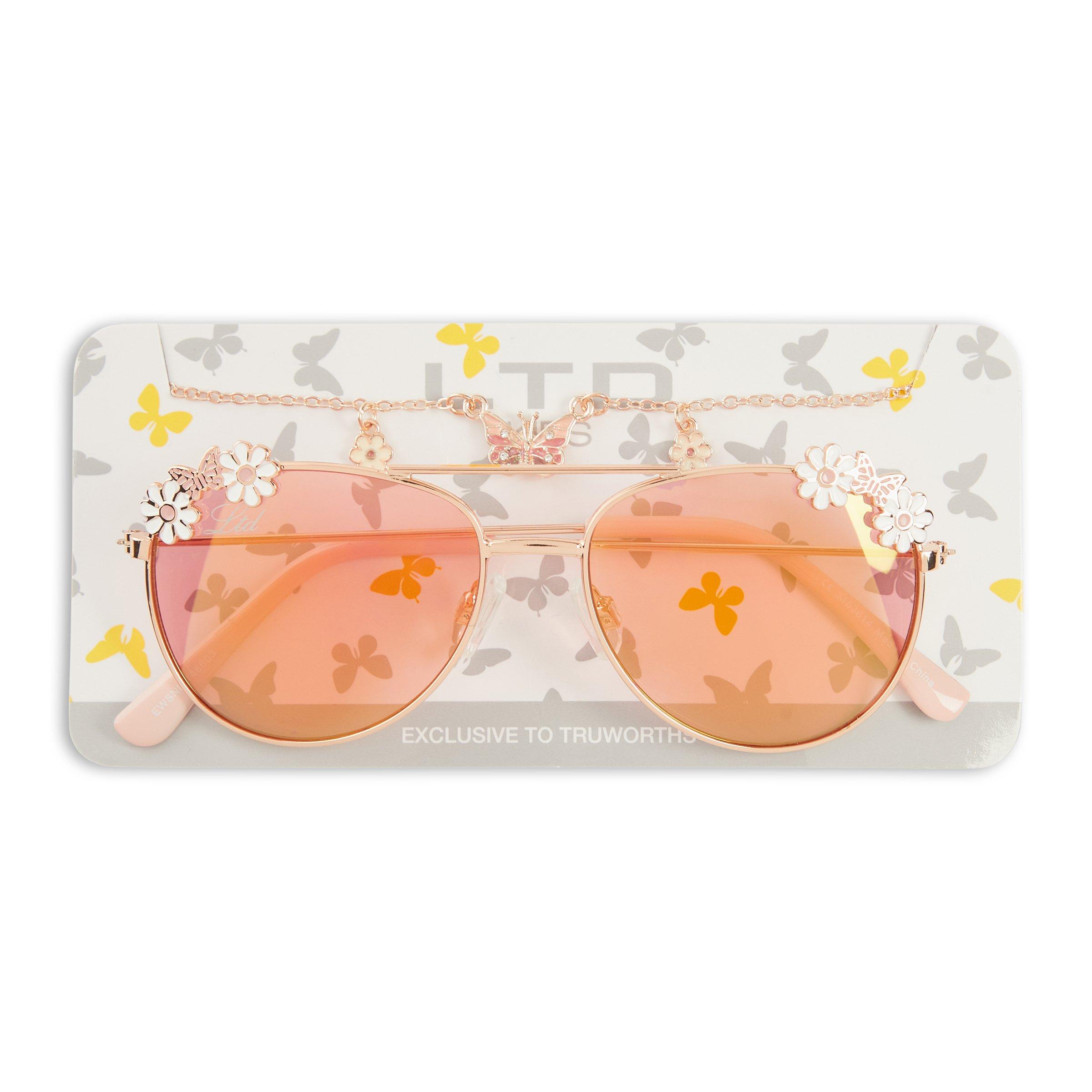 Girls Pink Aviator Sunglasses Set (3208260) | LTD Kids