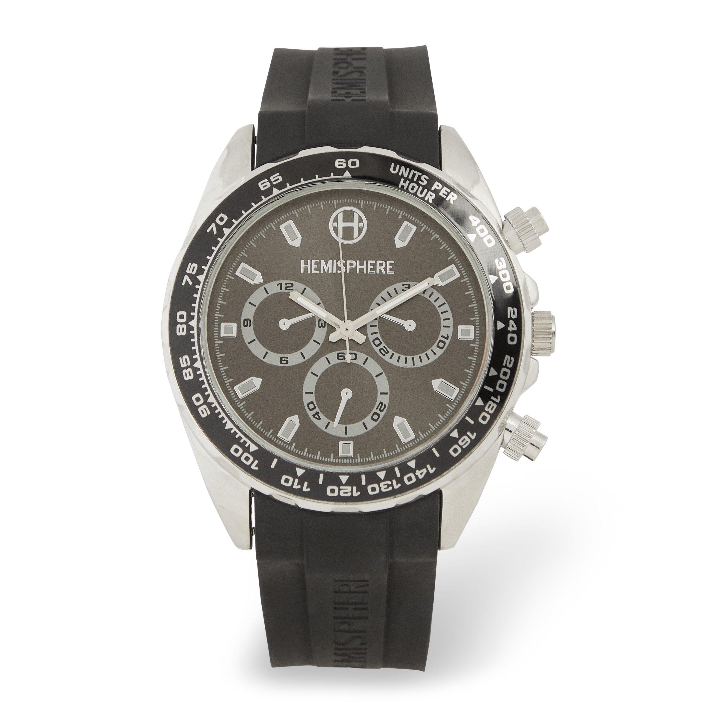 Black and Silver Resin Watch (3208525) | Hemisphere