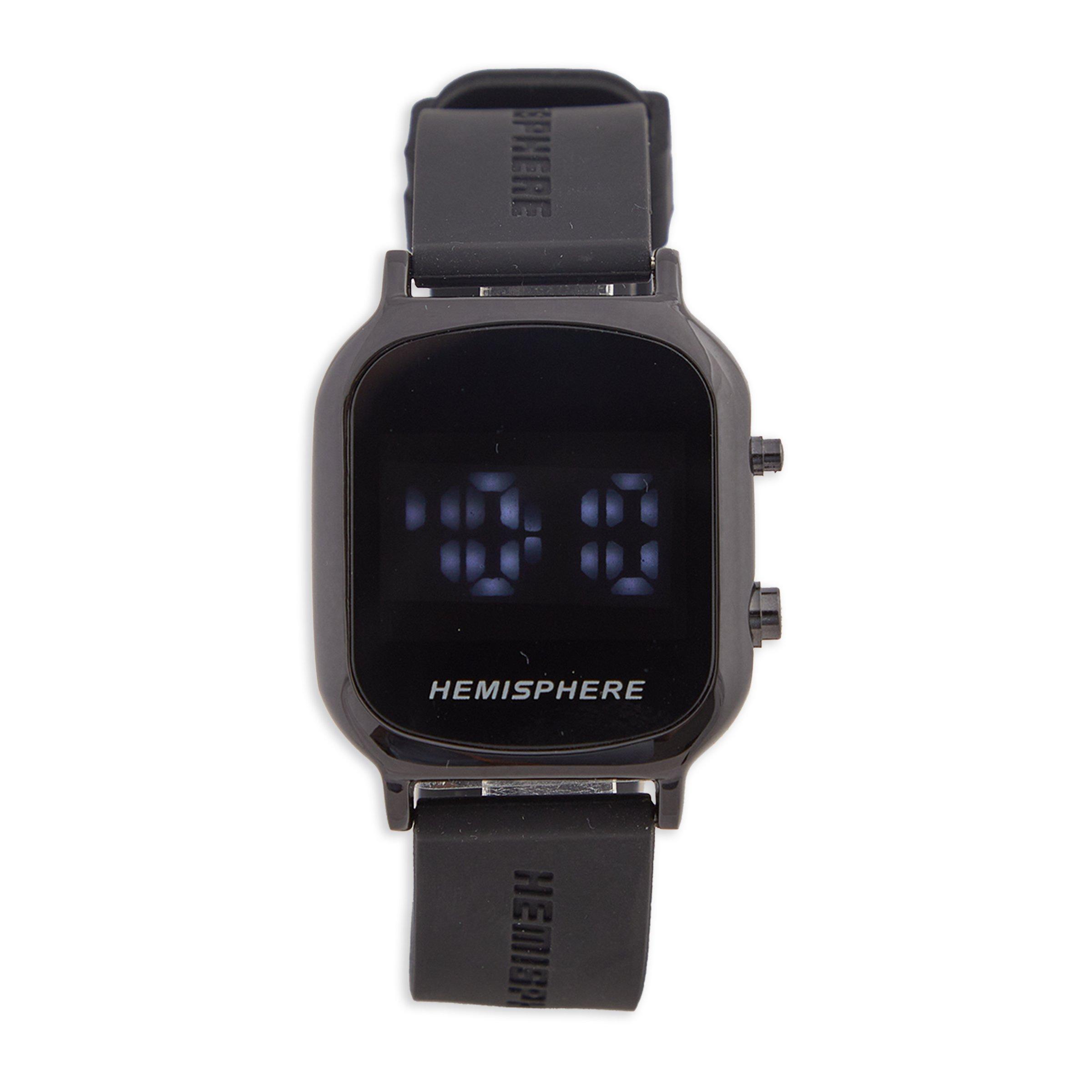 Black Square Resin Strap Digital Watch (3208536) | Hemisphere