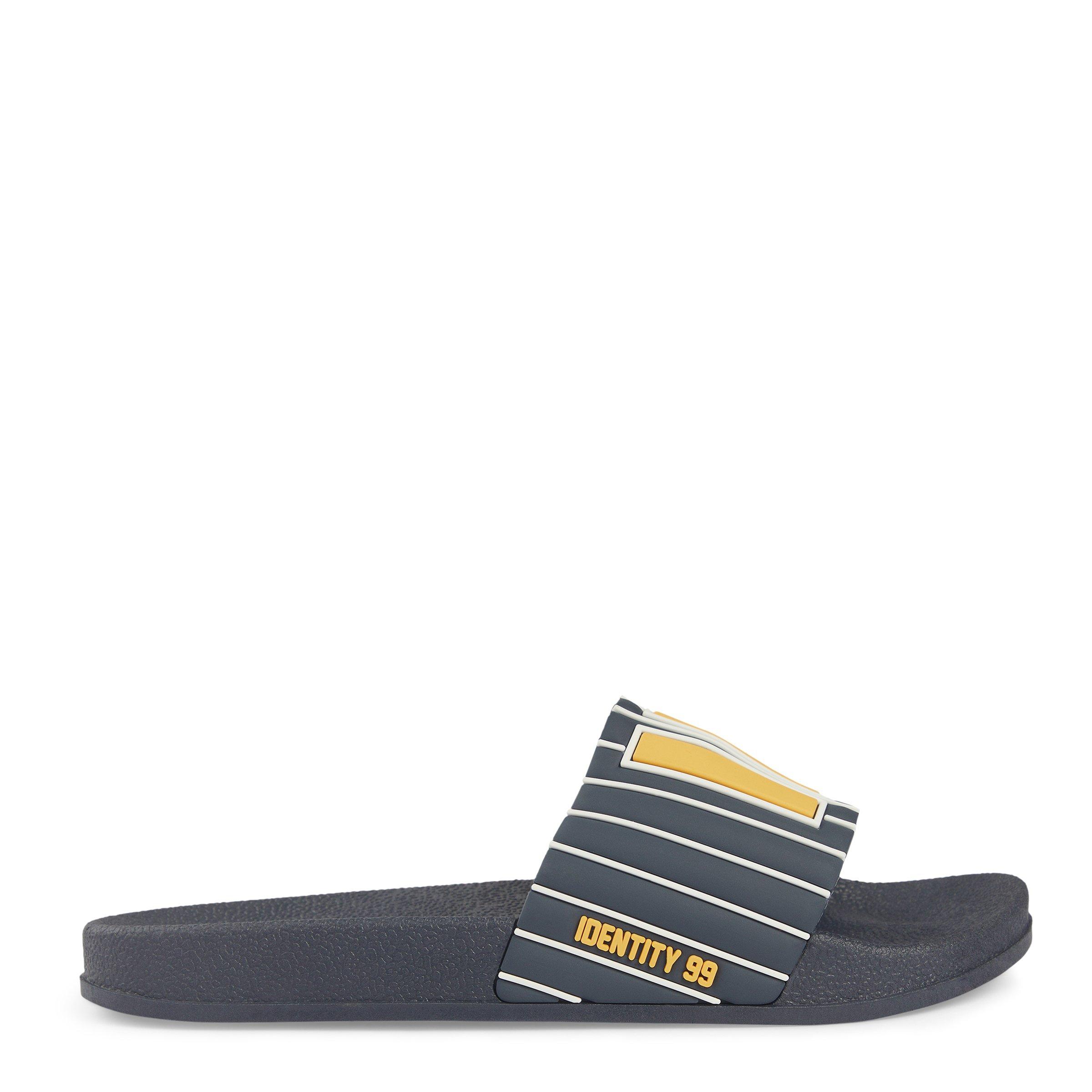 Boys Navy Striped Pool Slides (3208593) | Identity