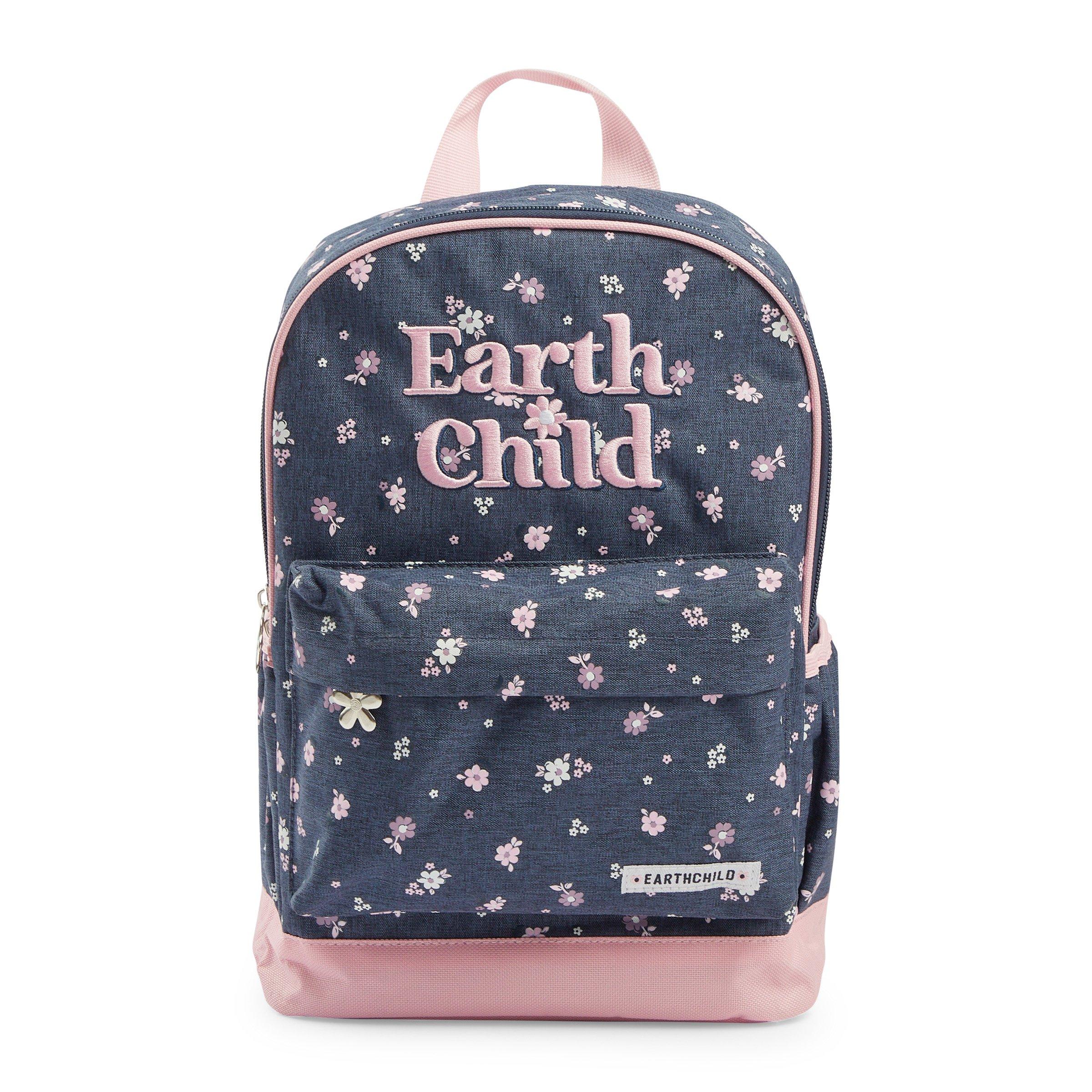 Girls Navy Floral Denim Backpack (3209122) | Earthchild