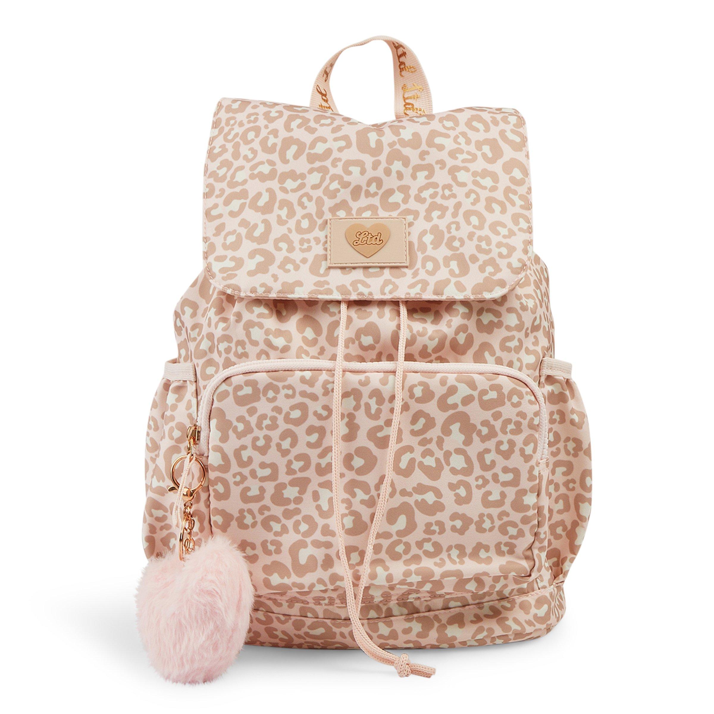 Girls Beige Leopard Print Backpack (3209379) | LTD Kids