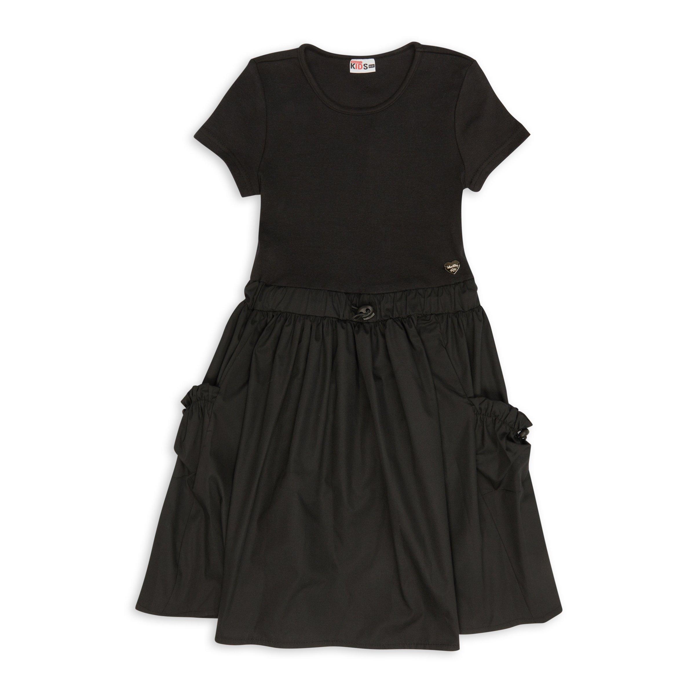 Girls Black Combo Dress (3210154) | Identity