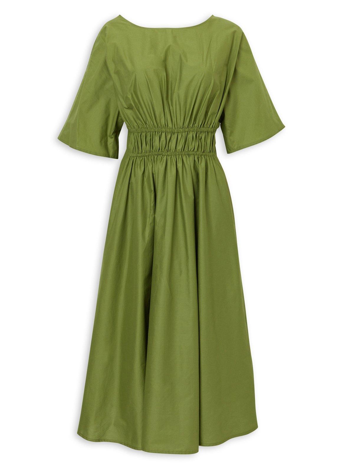 Green Waisted Midi Dress (3210199) | LTD Woman