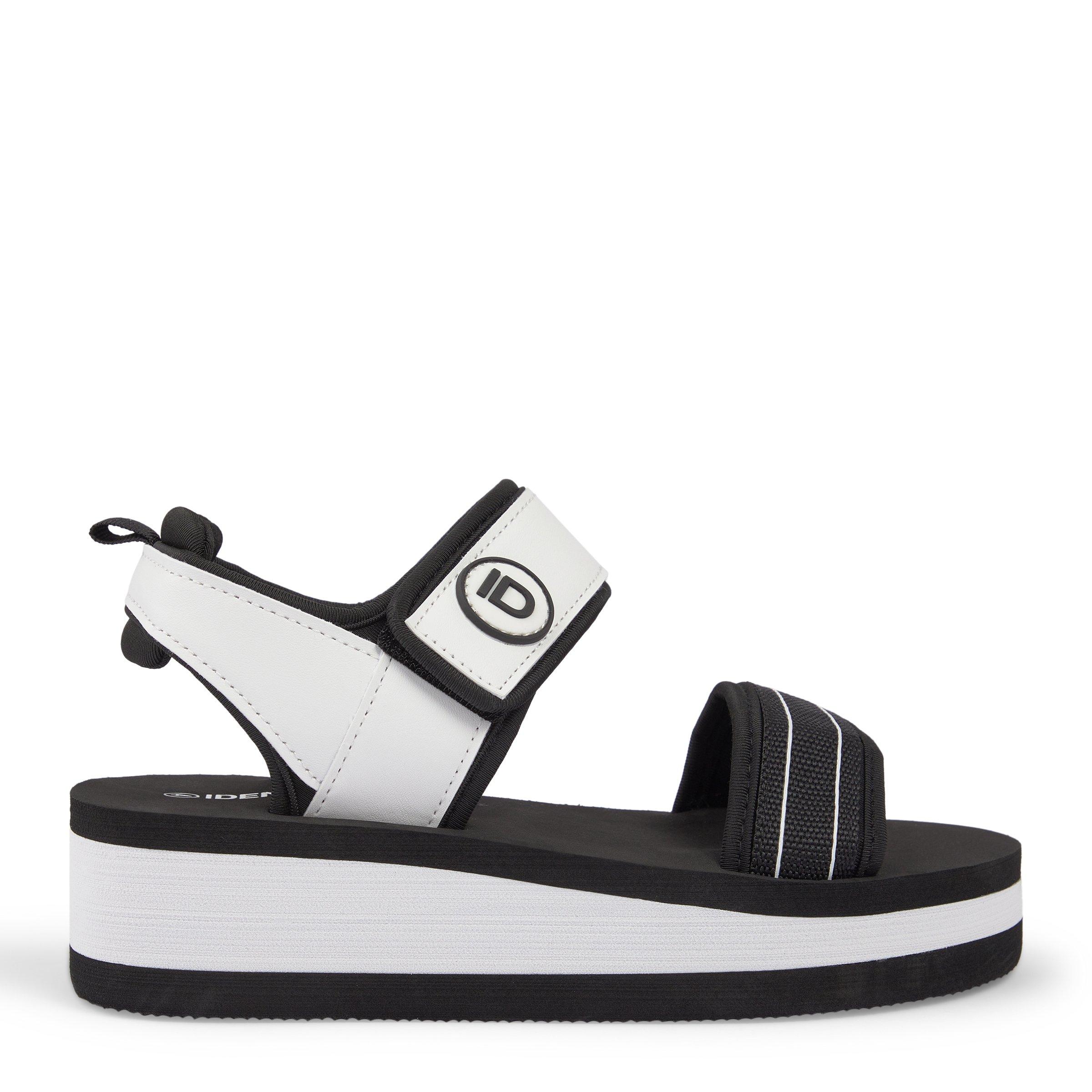 Black and White Ankle Strap Sandals (3210814) | Identity