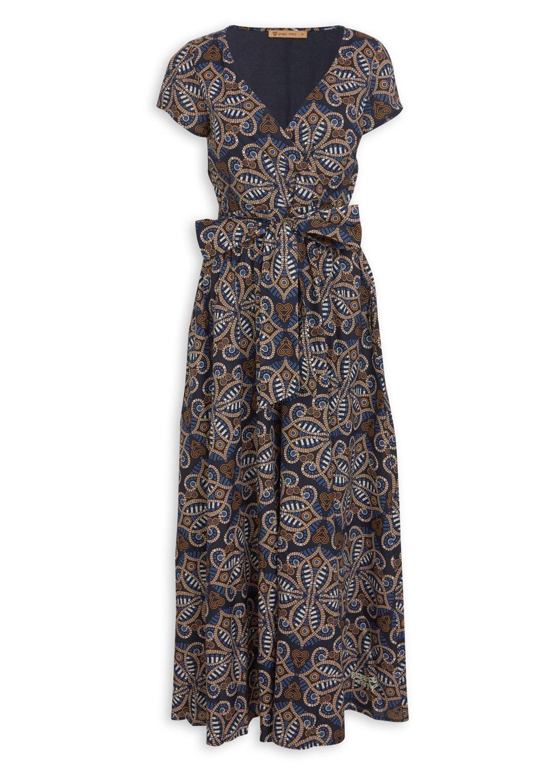 Navy Paisley Print Fit and Flare Dress (3210946) | Ginger Mary