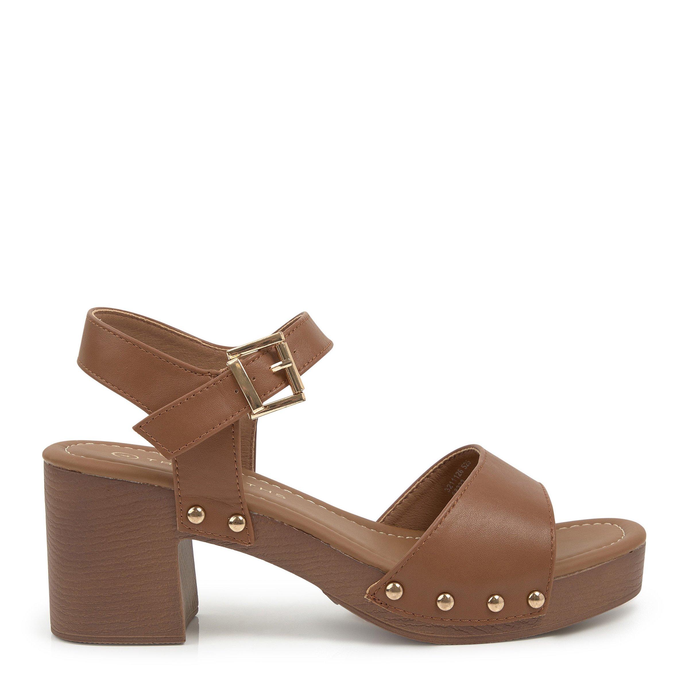 Tan Studded Block Heels (3211126) | Truworths