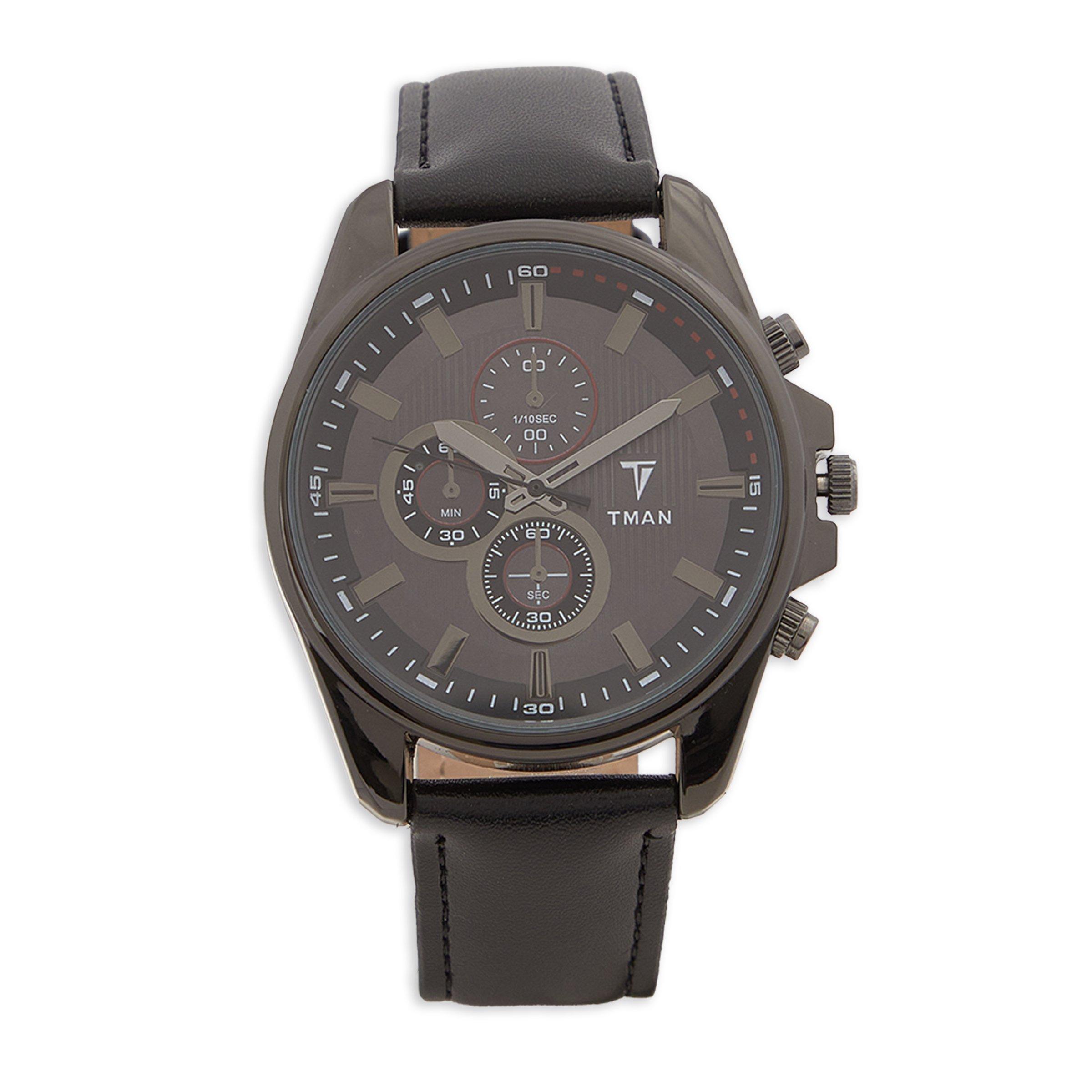Black and Red PU Strap Watch (3211170) | Truworths Man