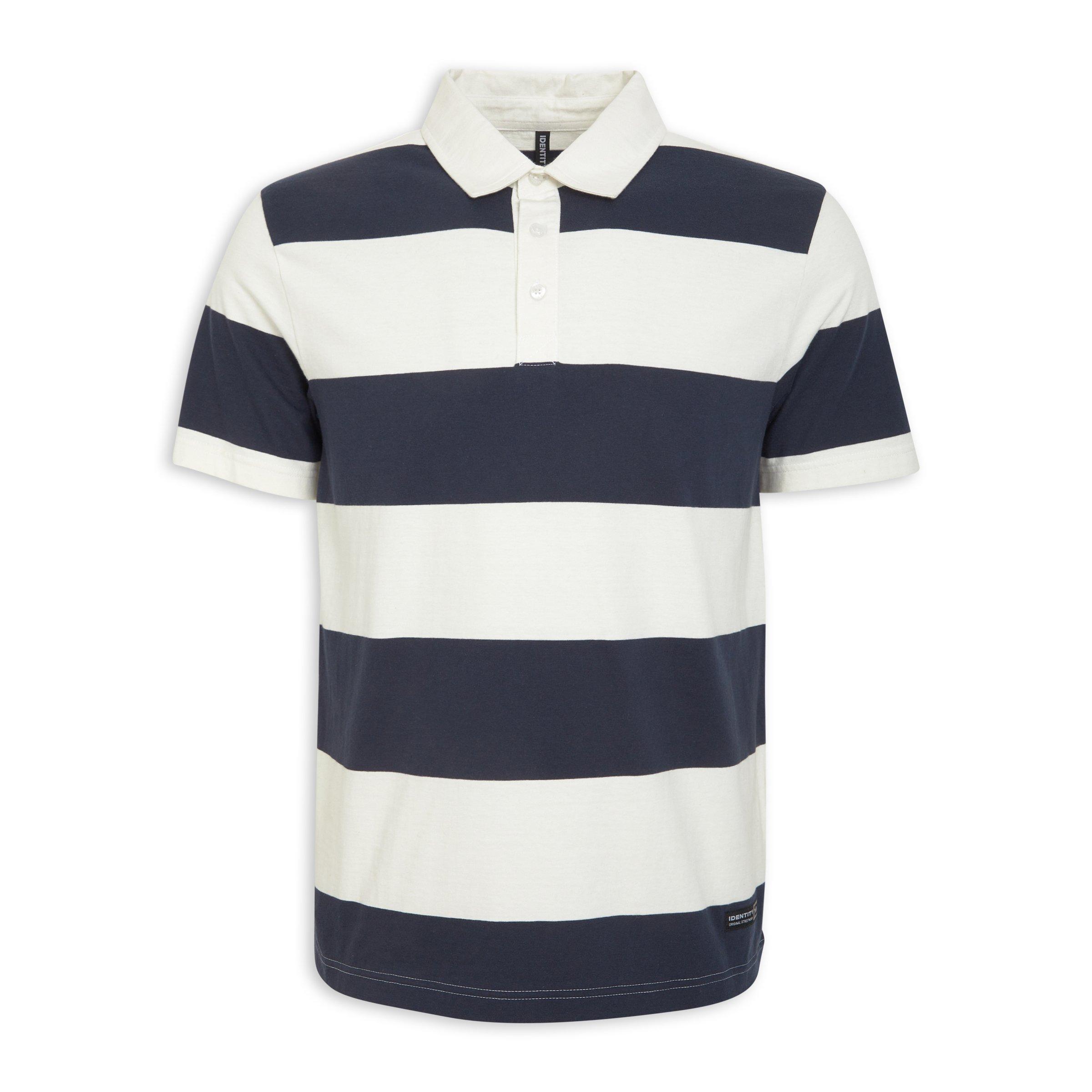 Navy Striped Golfer Shirt (3211665) | Identity