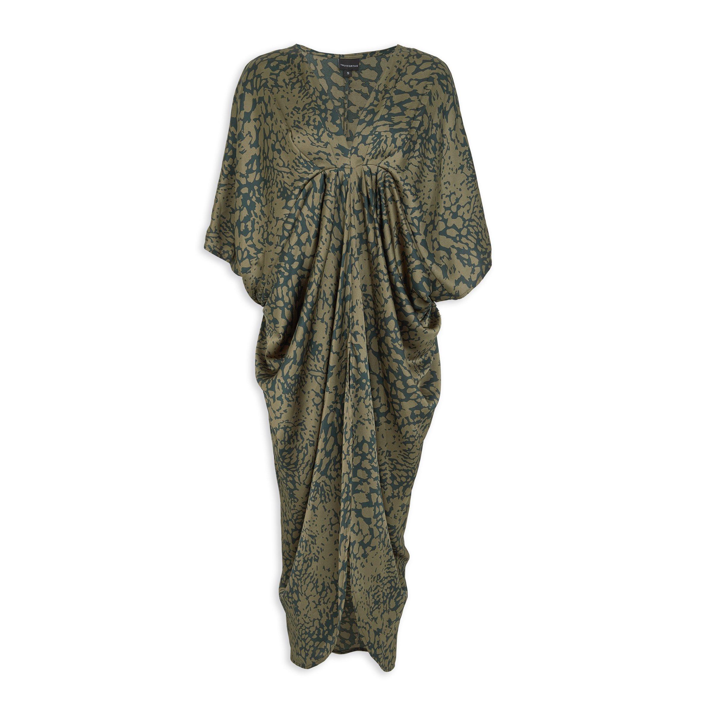 Green Abstract Print Kaftan Dress (3212015) | Truworths