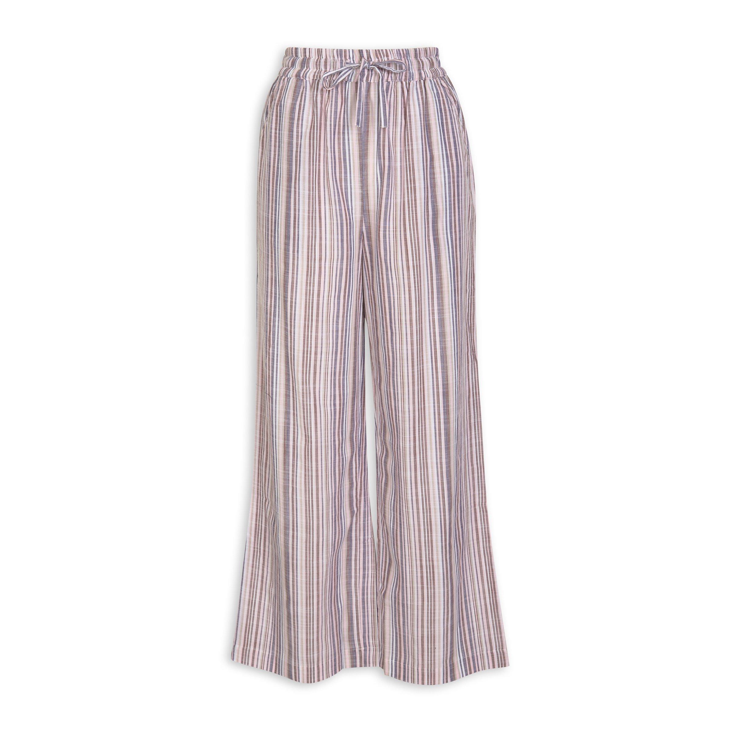 Pink Striped Wide Leg Pants (3212100) | Identity