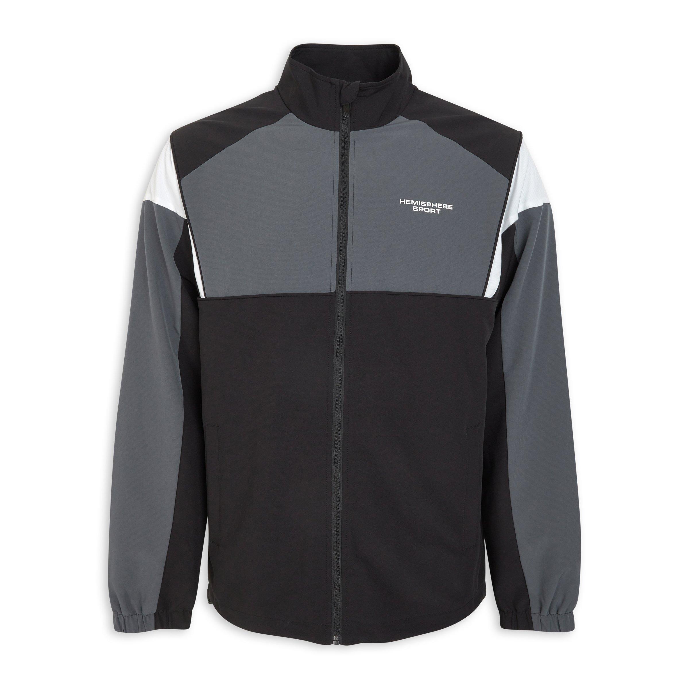 Black Colourblocked Windbreaker Jacket (3212193) | Hemisphere Sport