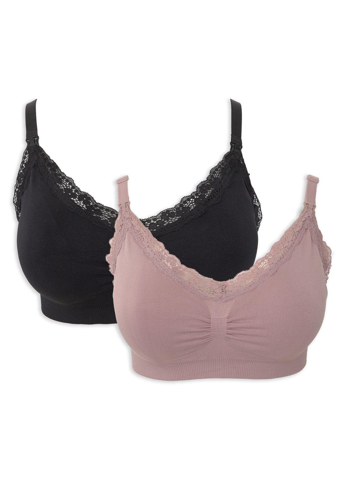 2-pack Mauve and Black Maternity Bras (3212329) | Skiny