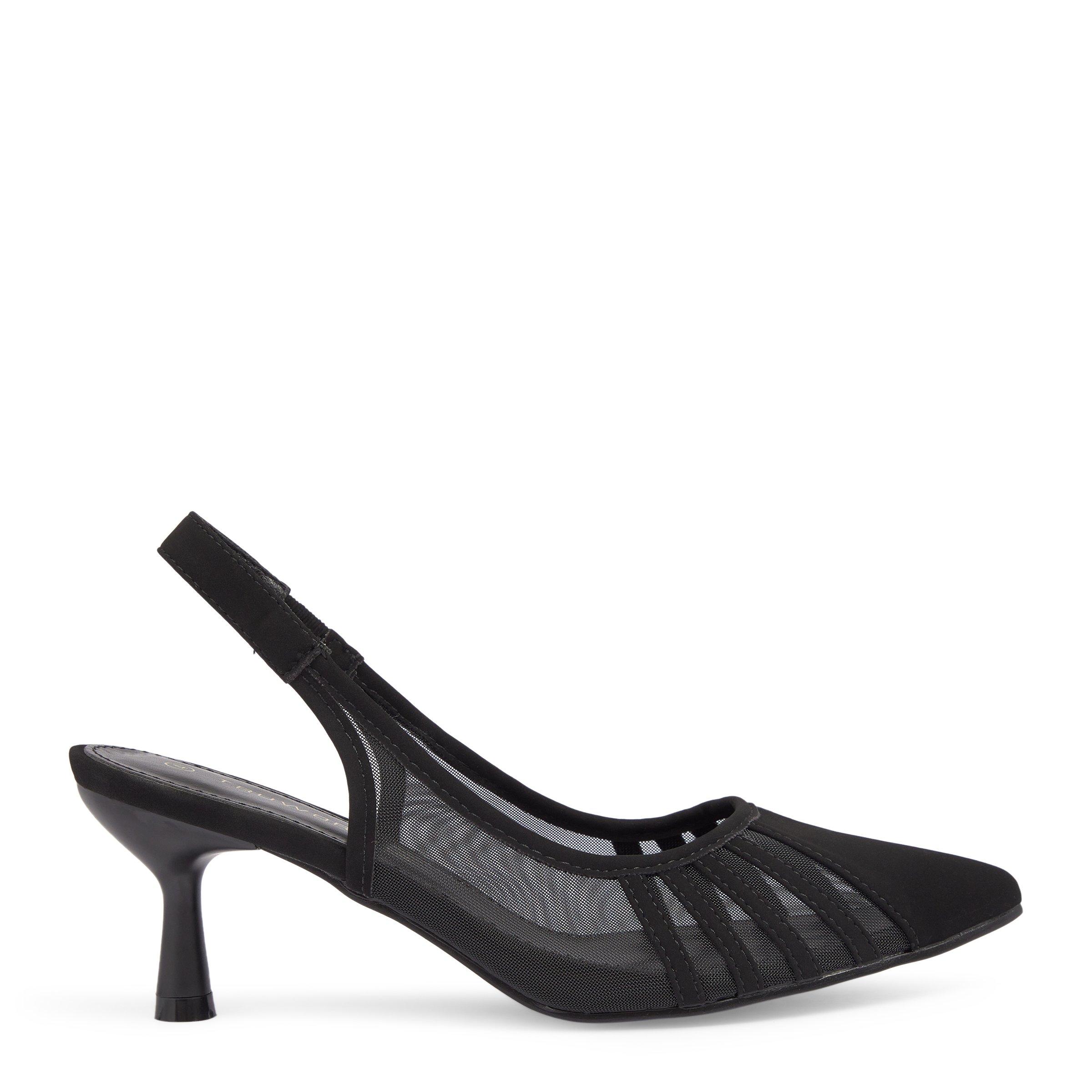 Black Mesh Slingback Heels (3212393) | Truworths