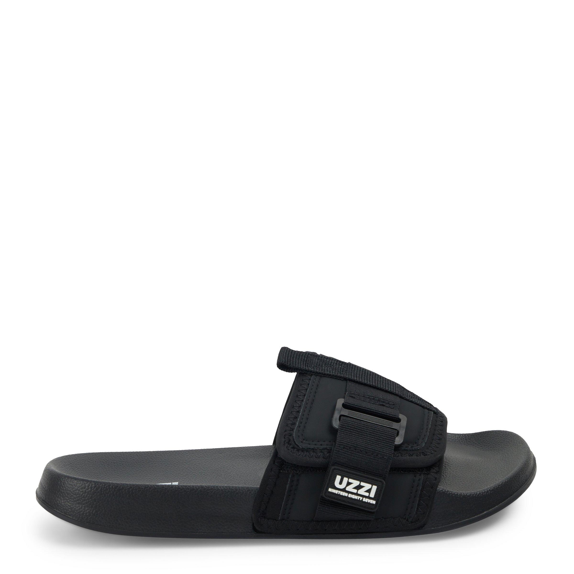 Black Utility Strap Sandal (3212617) | UZZI