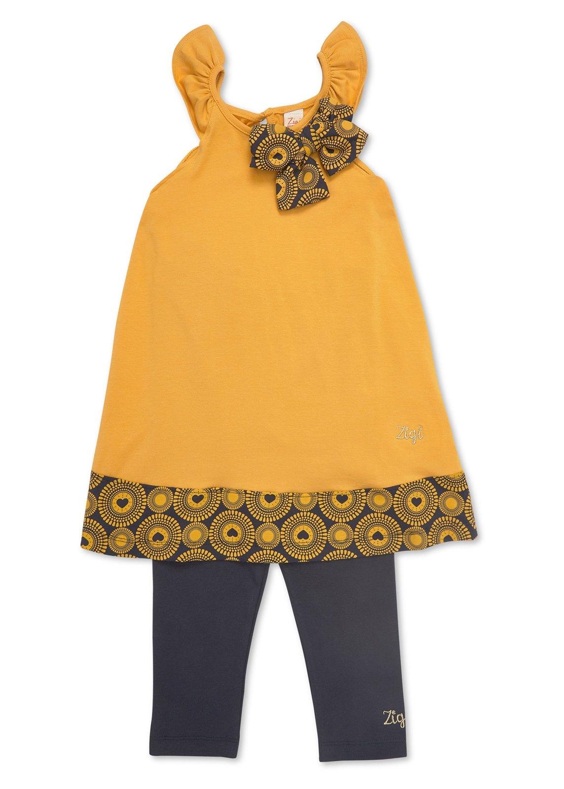 Kid Girls Yellow Dress and Leggings Set (3212665) | LTD Kids