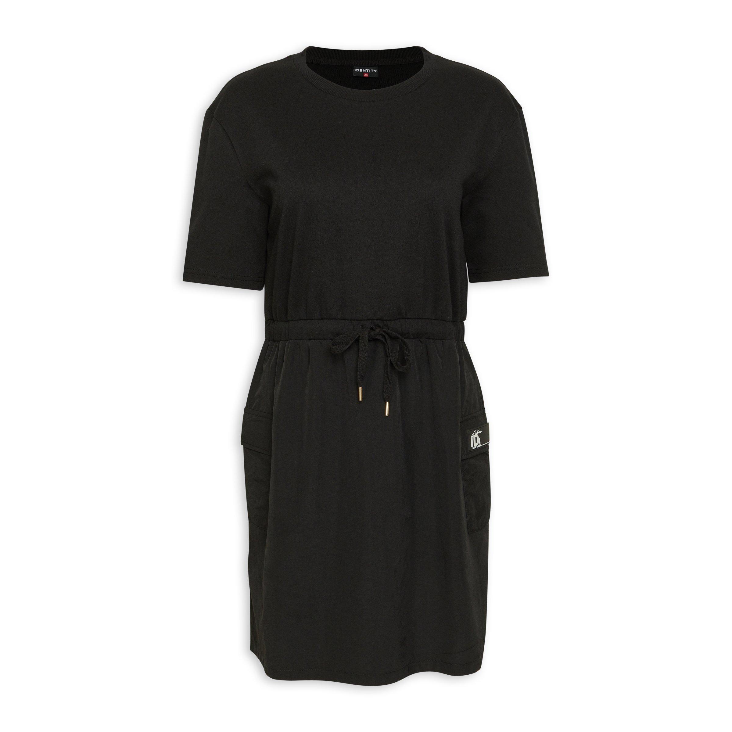Black Utility Dress with Drawstrings (3213094) | Identity