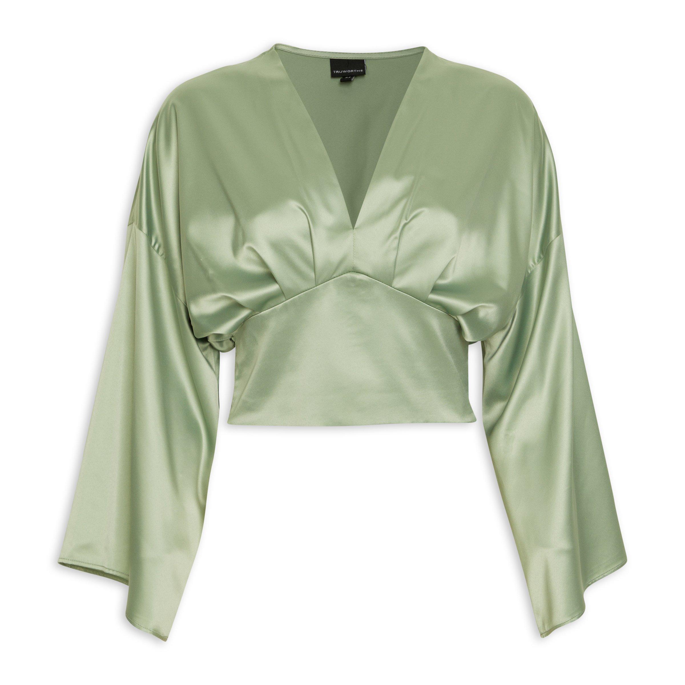 Sage Green Cropped Blouse (3213166) | Truworths