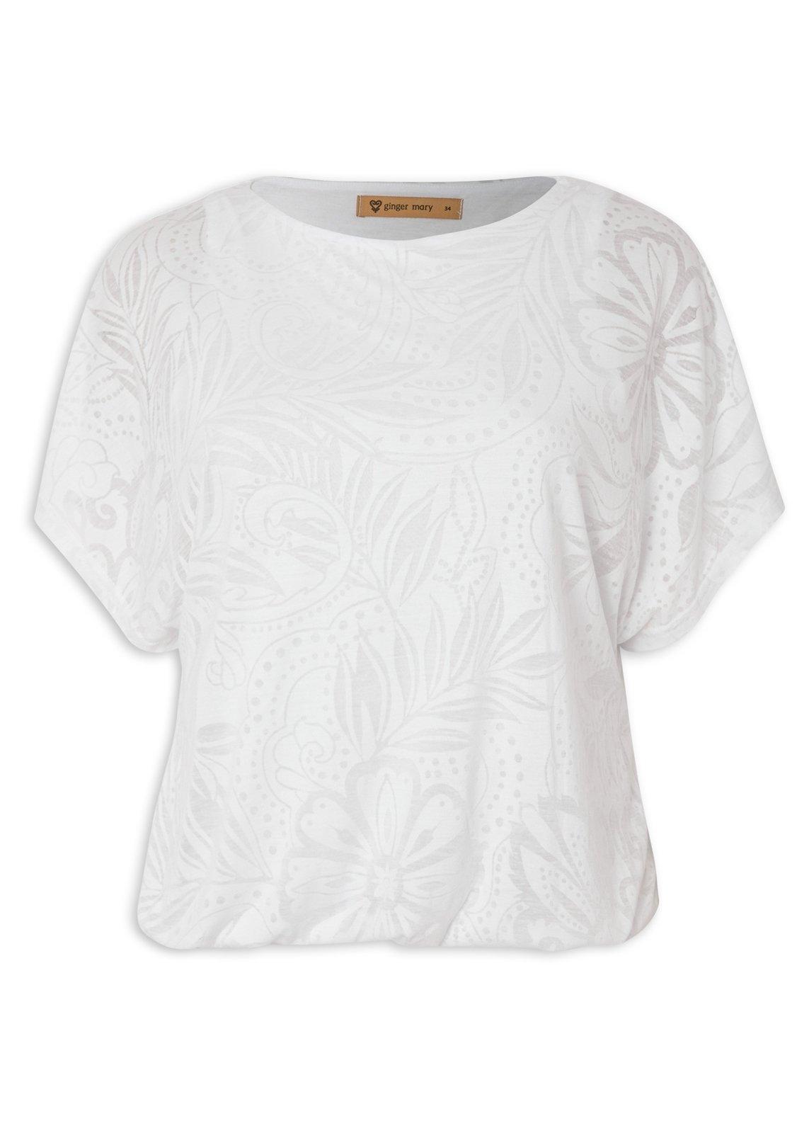 White Floral Knit Top (3213474) | Ginger Mary