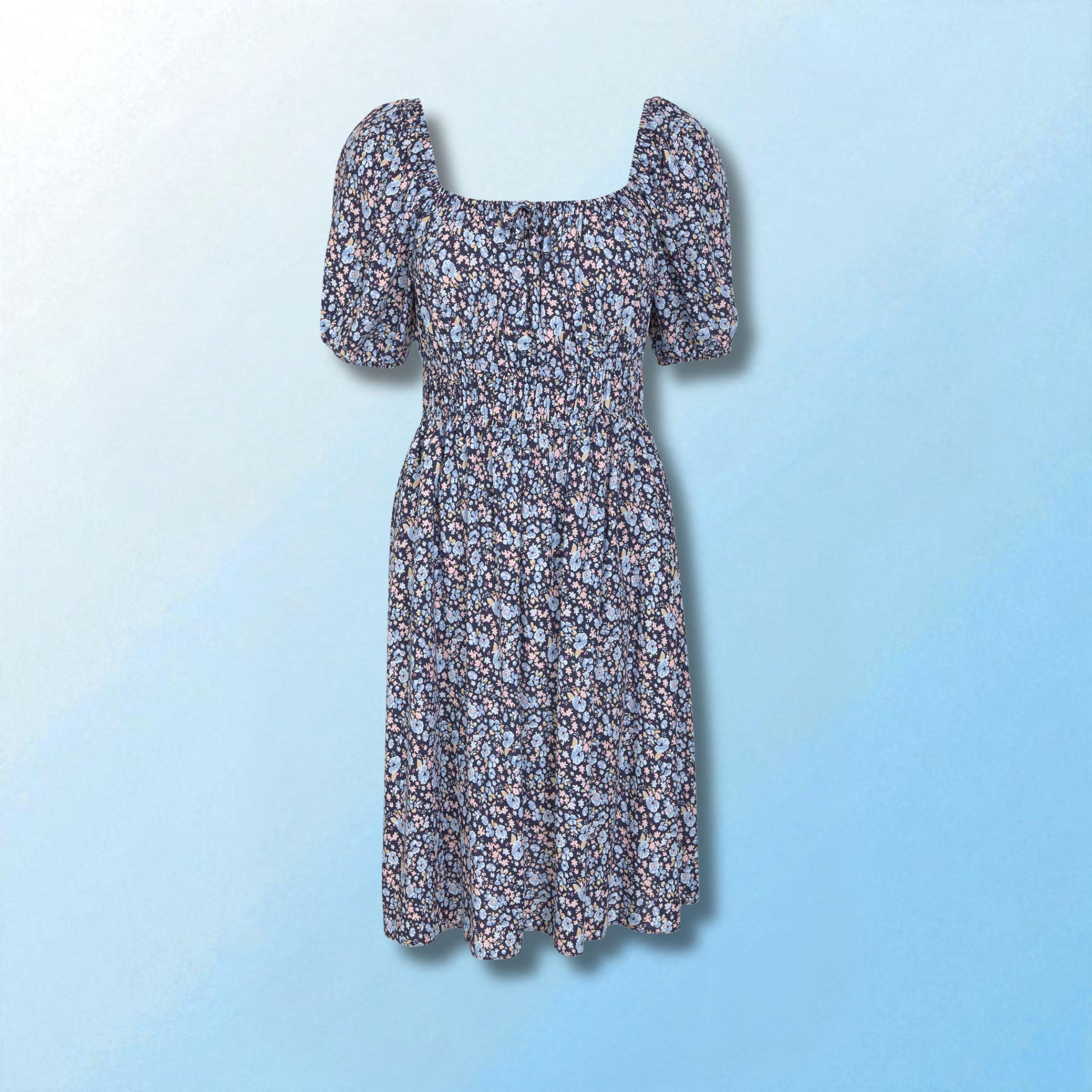 Navy Ditsy Print Baby Doll Dress (3213503) | Identity X Sync