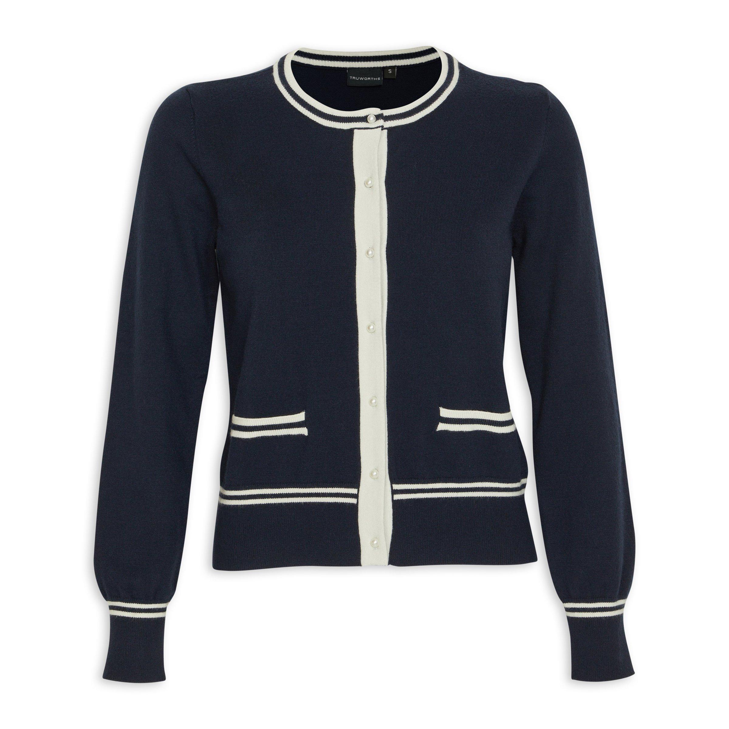 Navy Tipped Cardigan with Pockets (3213746) | Truworths