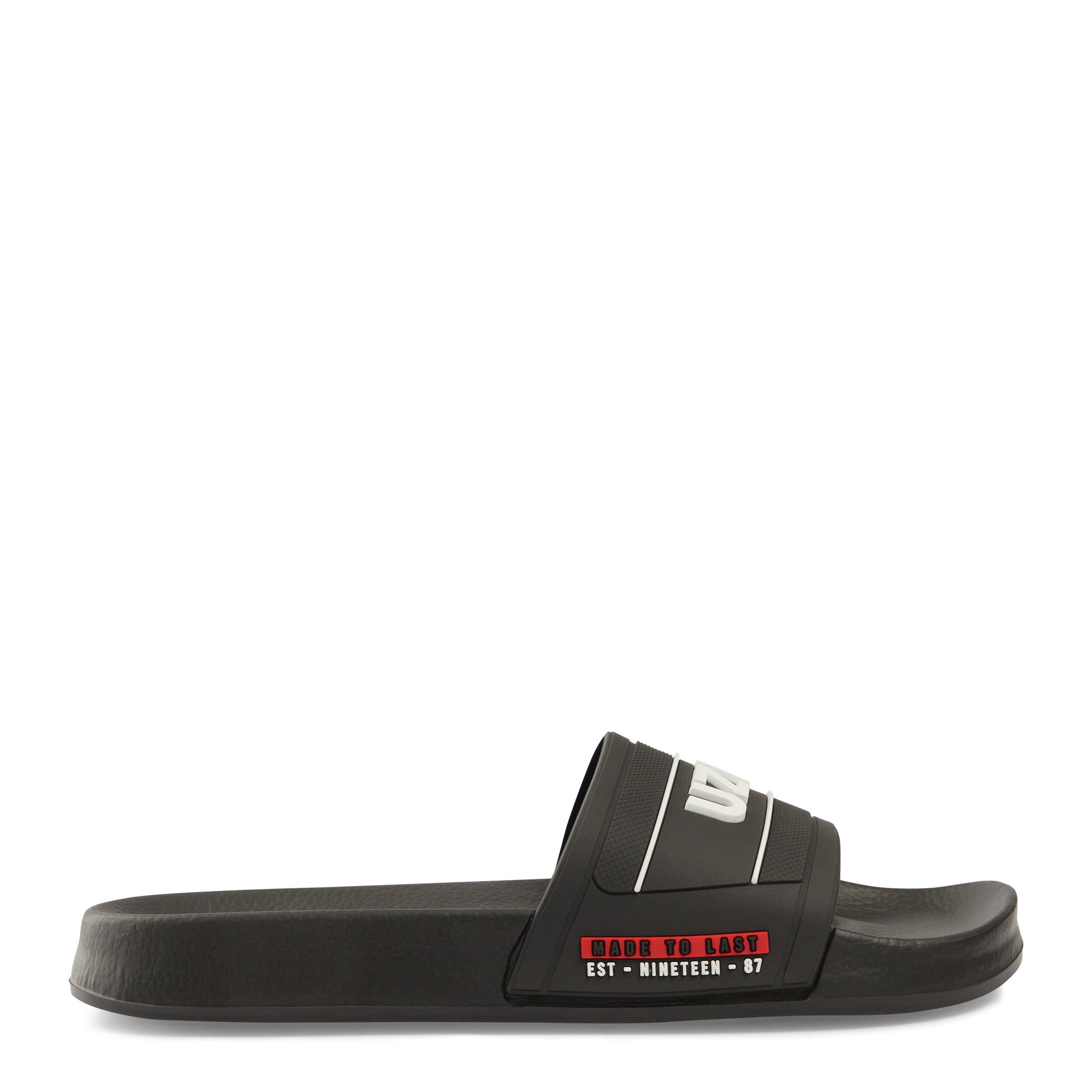Black Rubber Pool Sandal (3213921) | UZZI