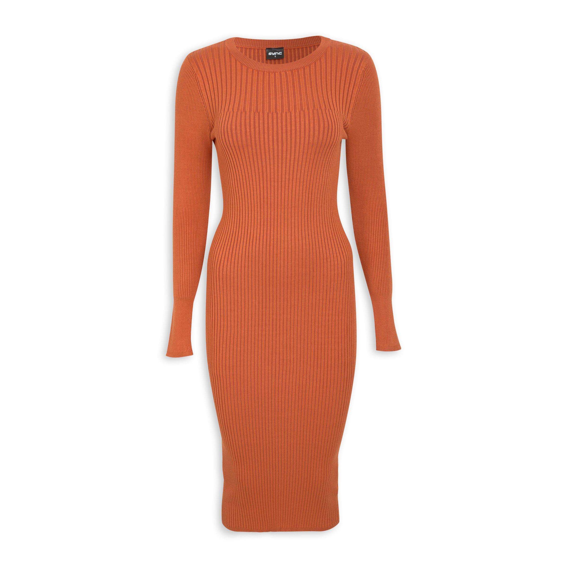 Orange Bodycon Knit Dress (3214014) | Identity X Sync