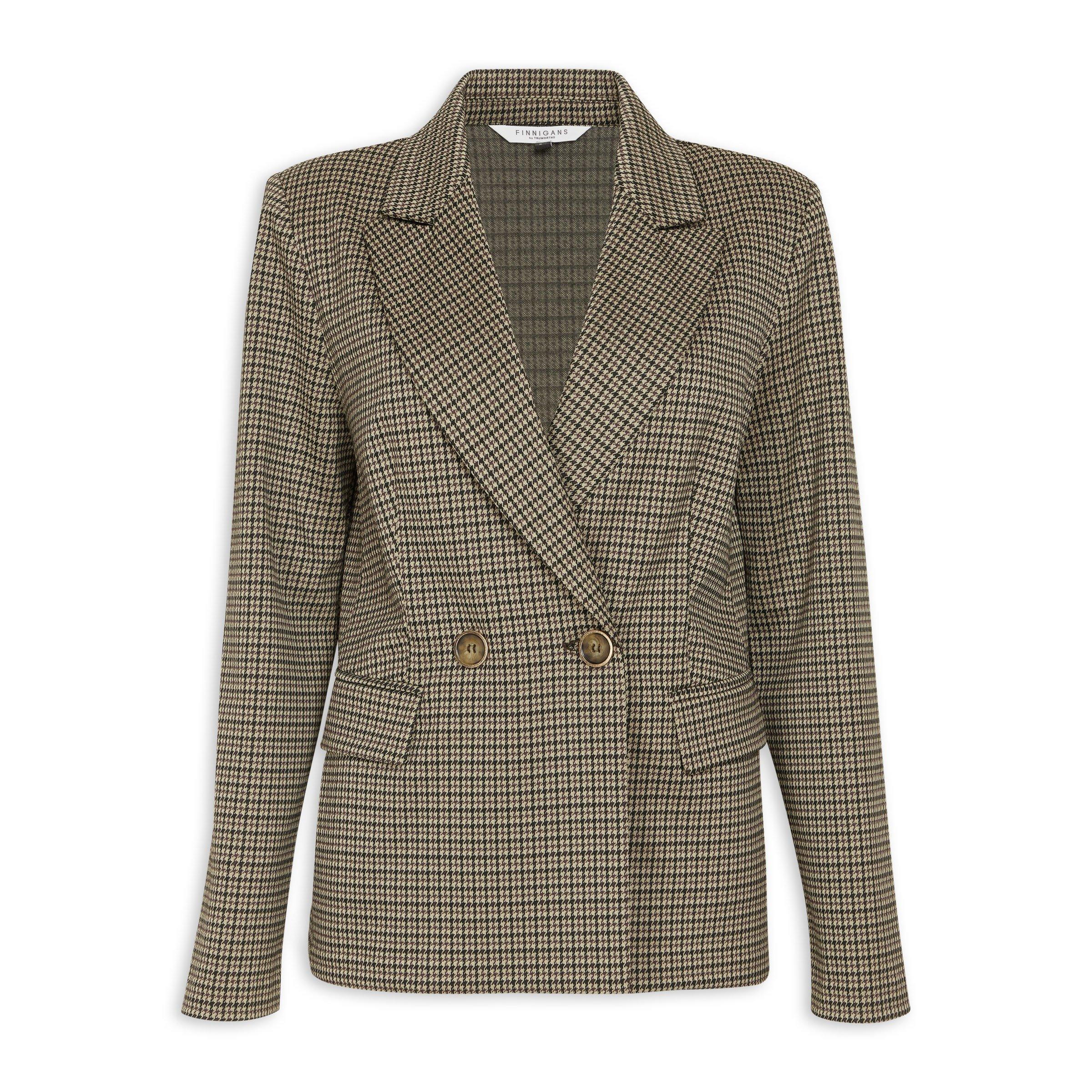 Beige Check Blazer (3214119) | Finnigans